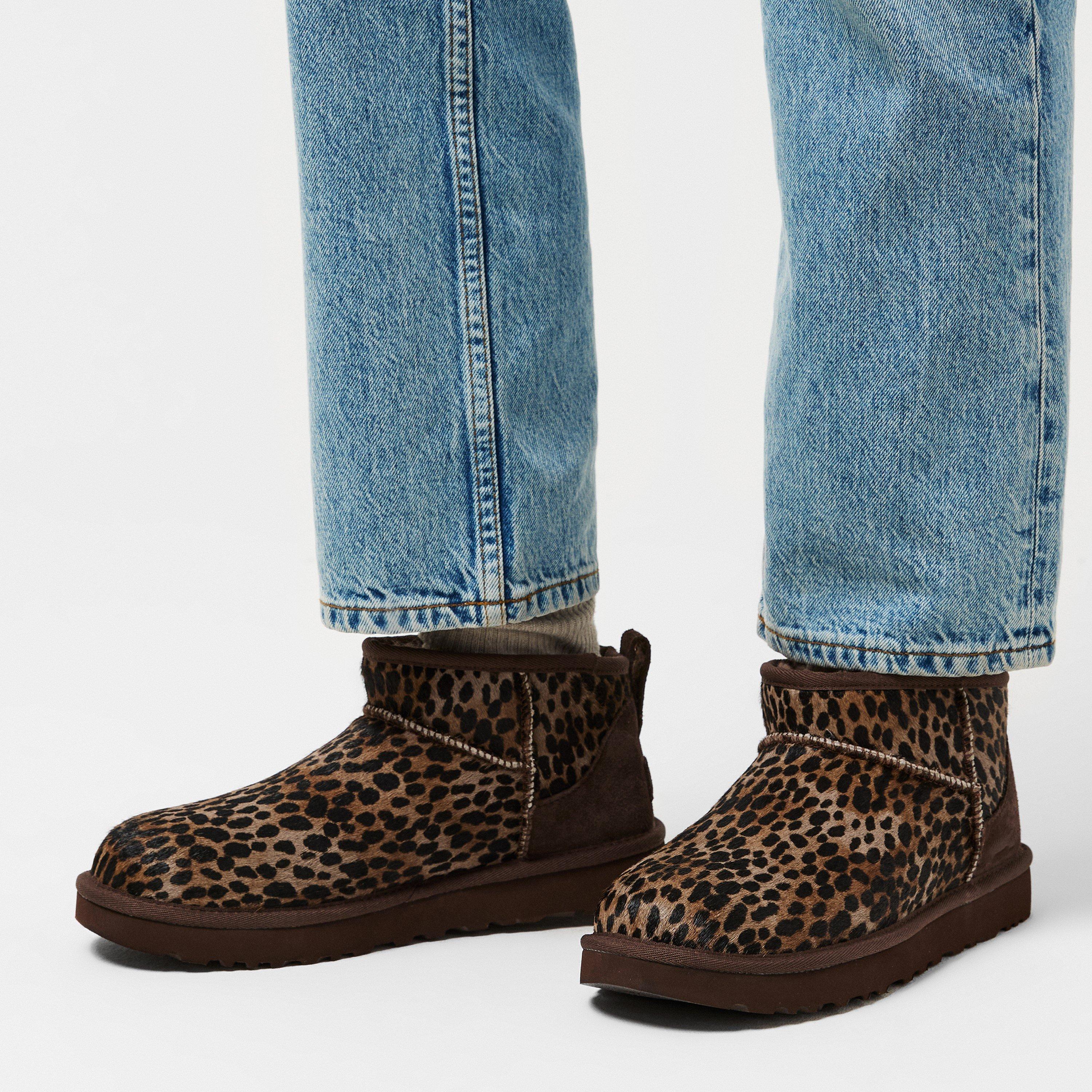 Ugg | Women's Ultra Mini Leopard Print Snug Boots | Snug Boots | FRASERS