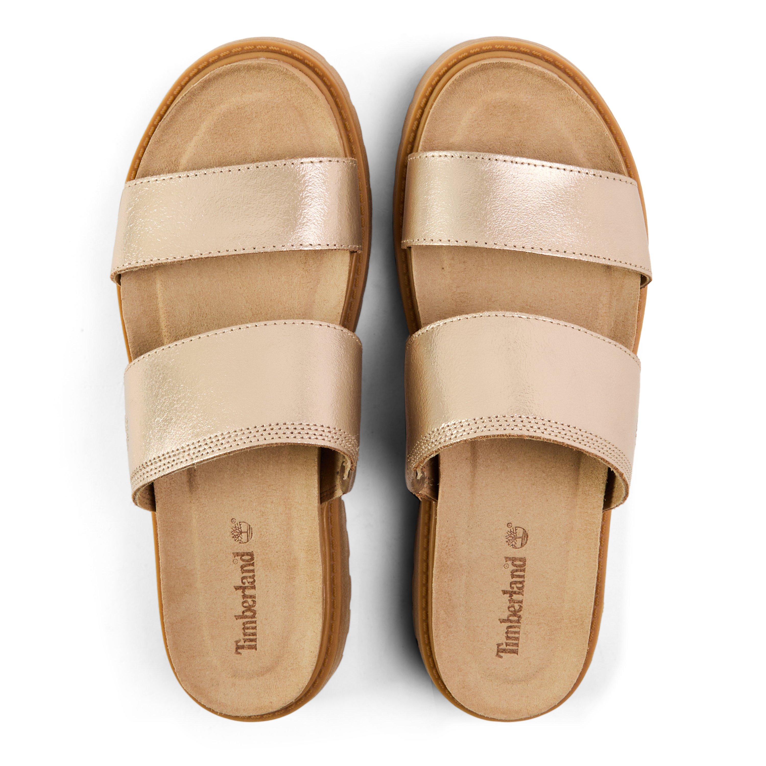 Timberland Women's Slide Sandal Gold Flat Sandals | USC