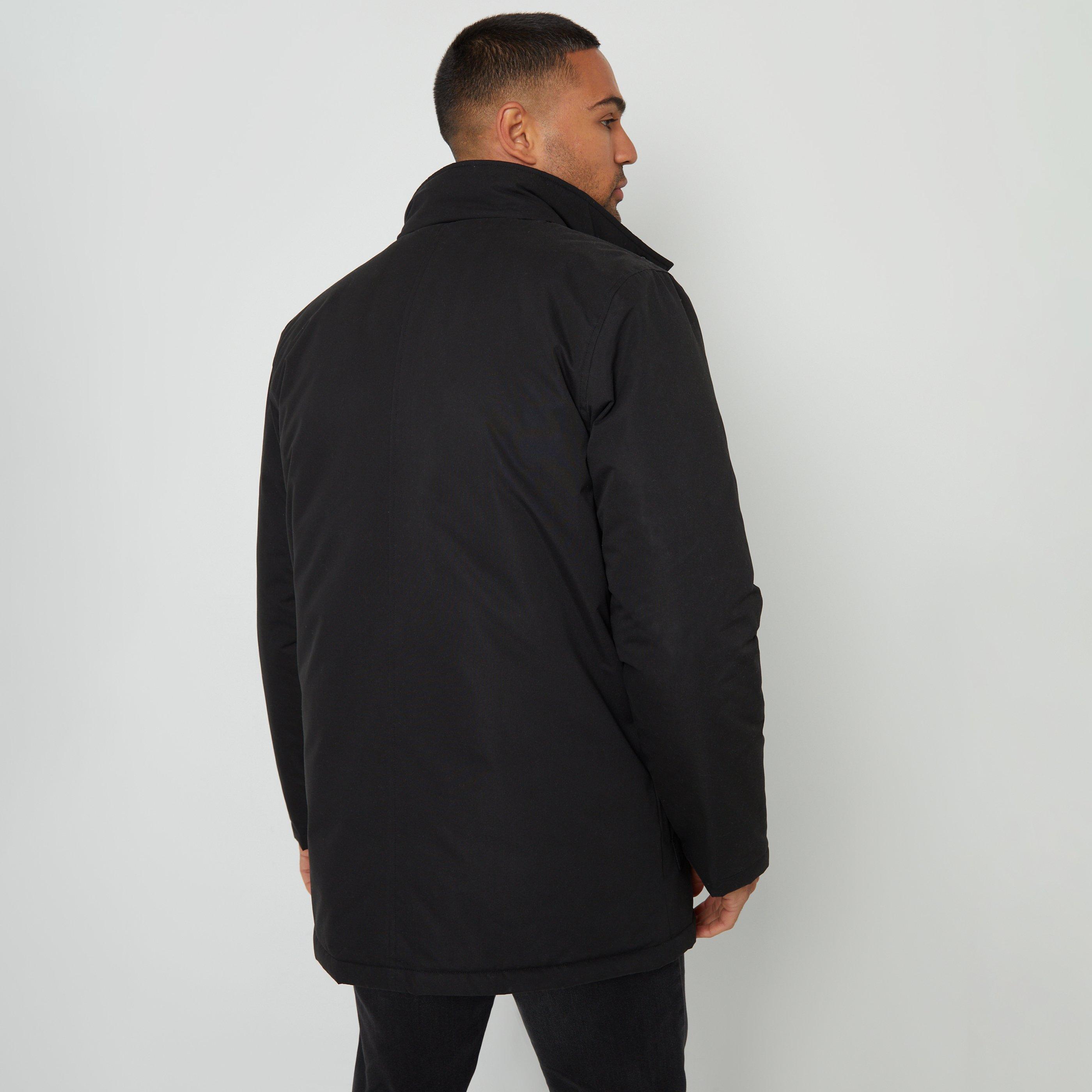Threadbare | Showerproof Funnel Neck Mock Layer Coat | Short Puffer ...