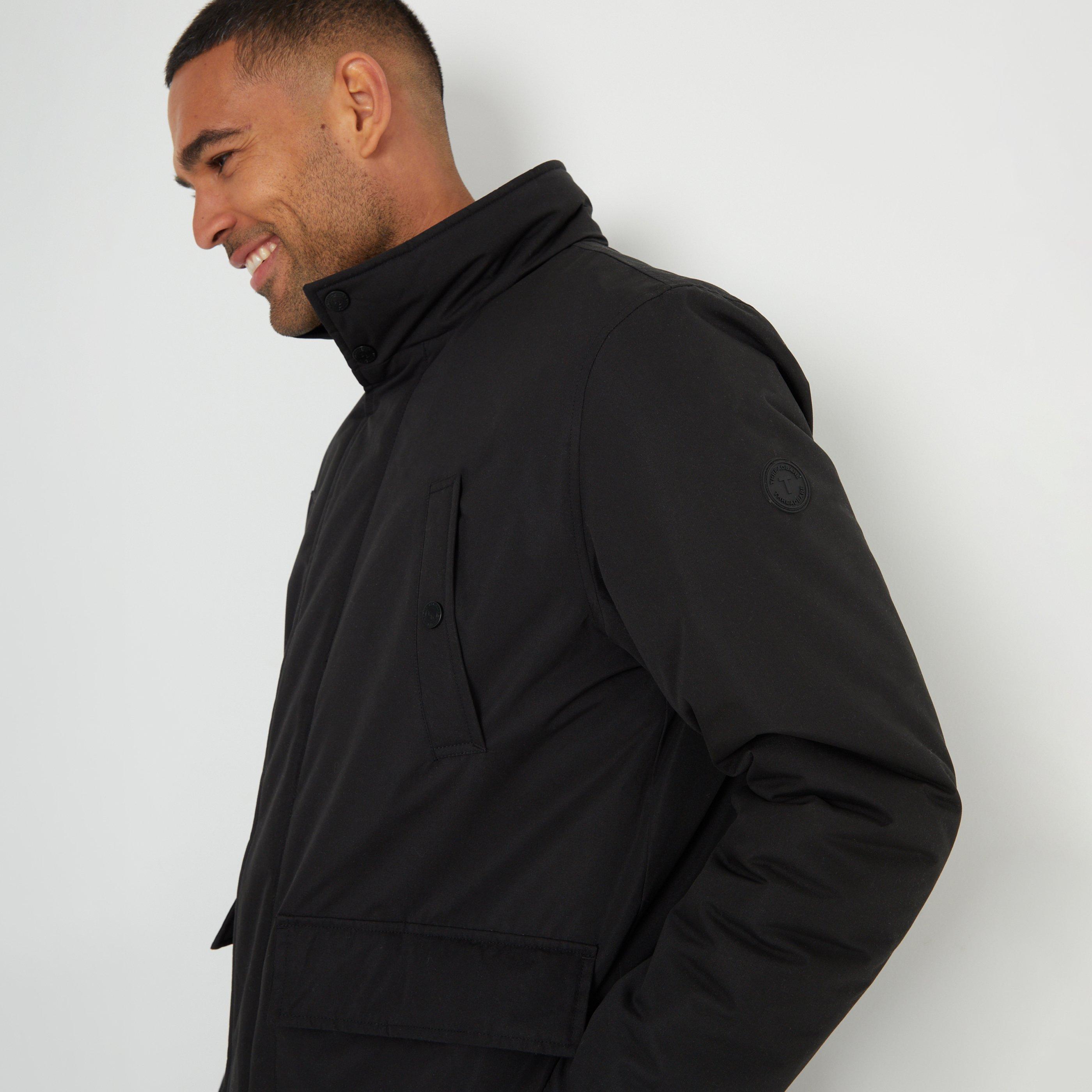 Threadbare | Showerproof Funnel Neck Mock Layer Coat | Short Puffer ...