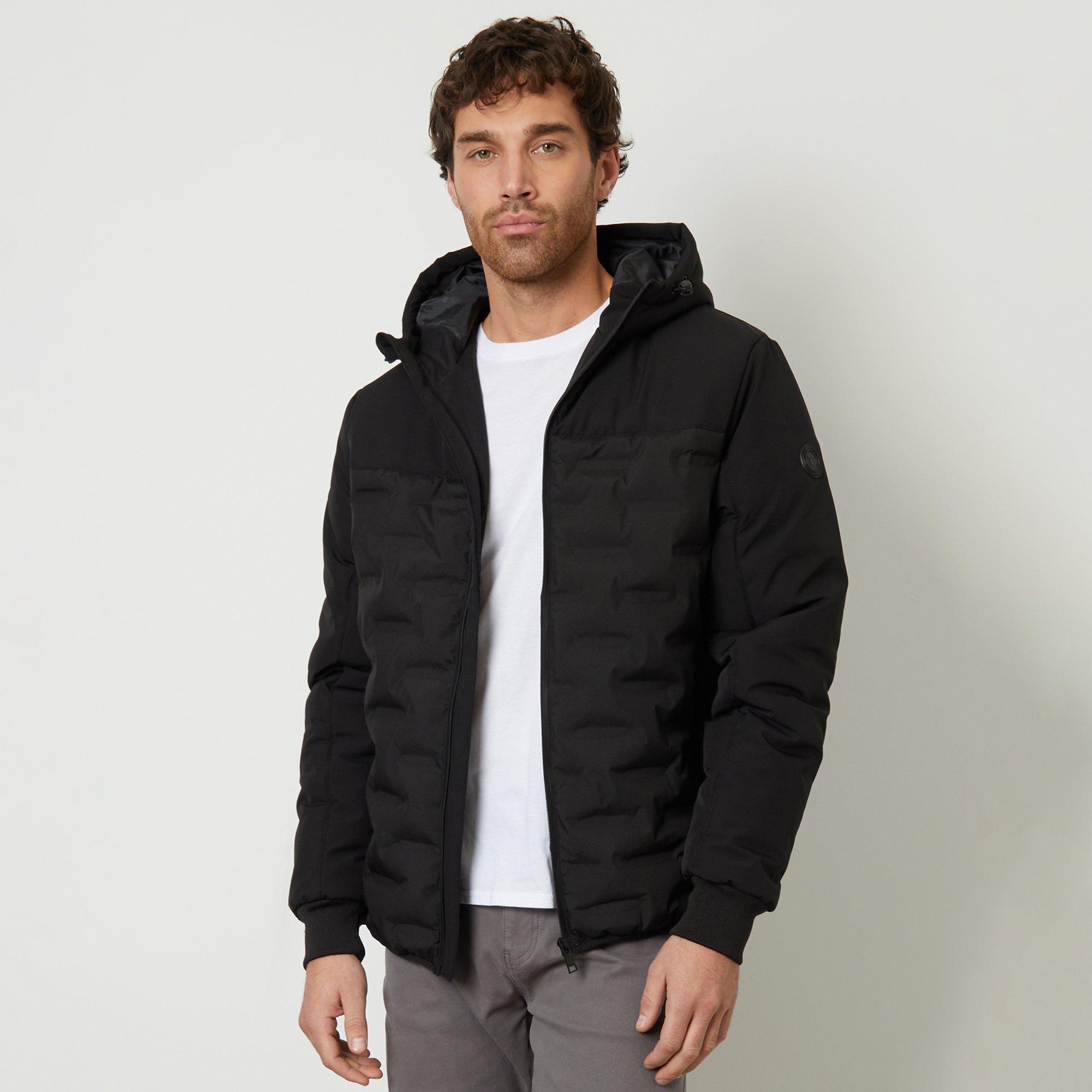 Threadbare Men's Panel Hooded Full Zip Quilted Jacket | USC