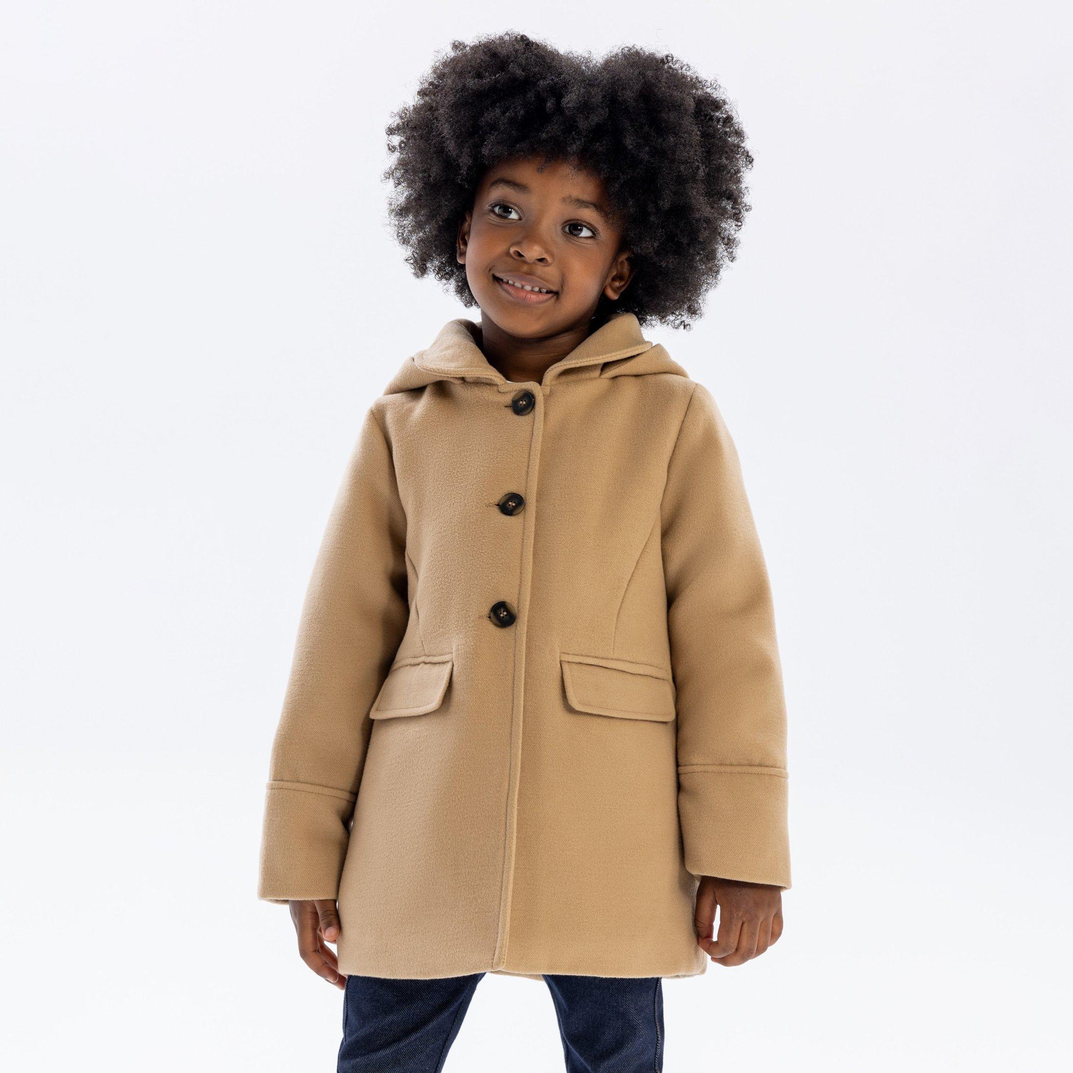 Minoti Girls padded coat with button fastening beige | FRASERS
