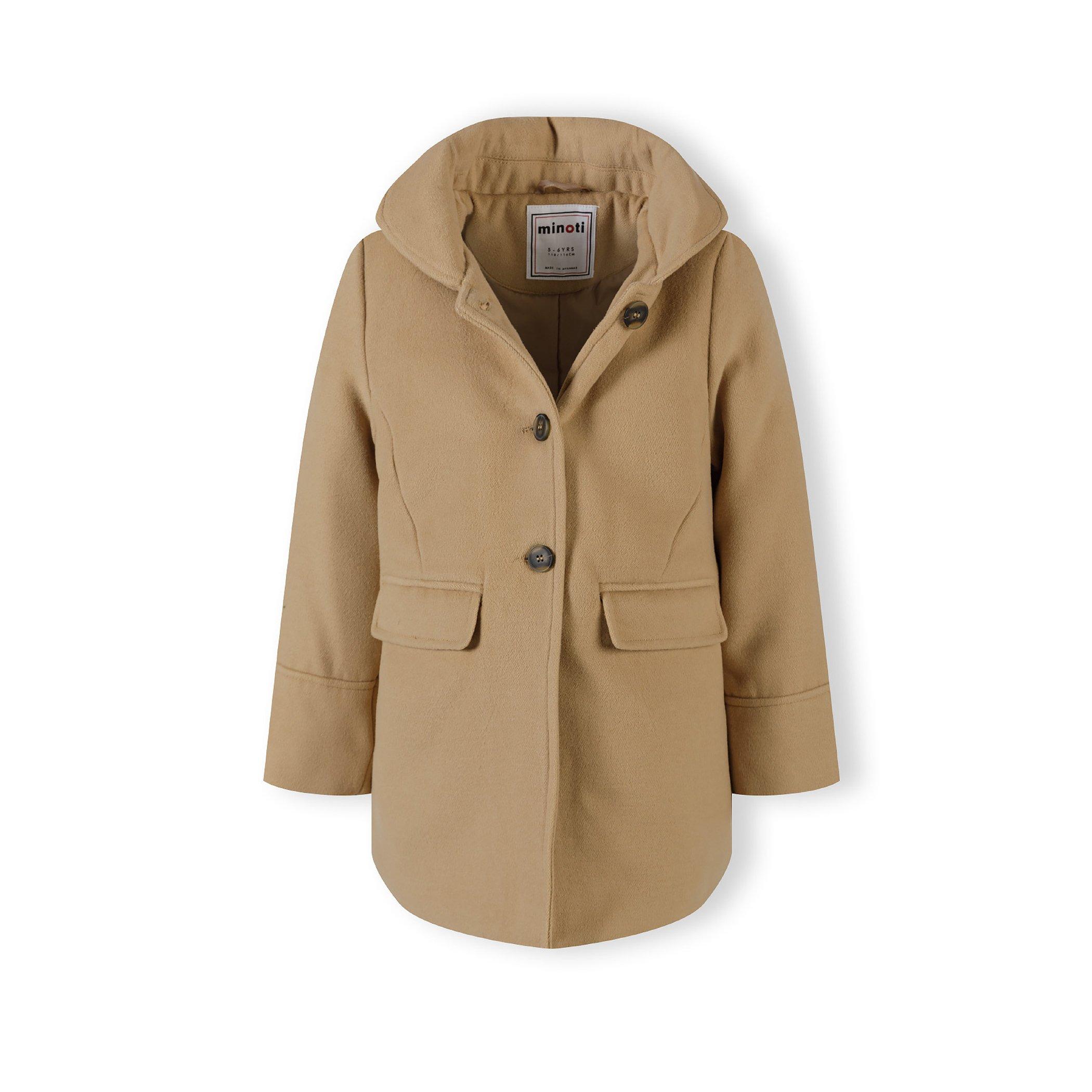 Minoti Girls padded coat with button fastening beige | FRASERS