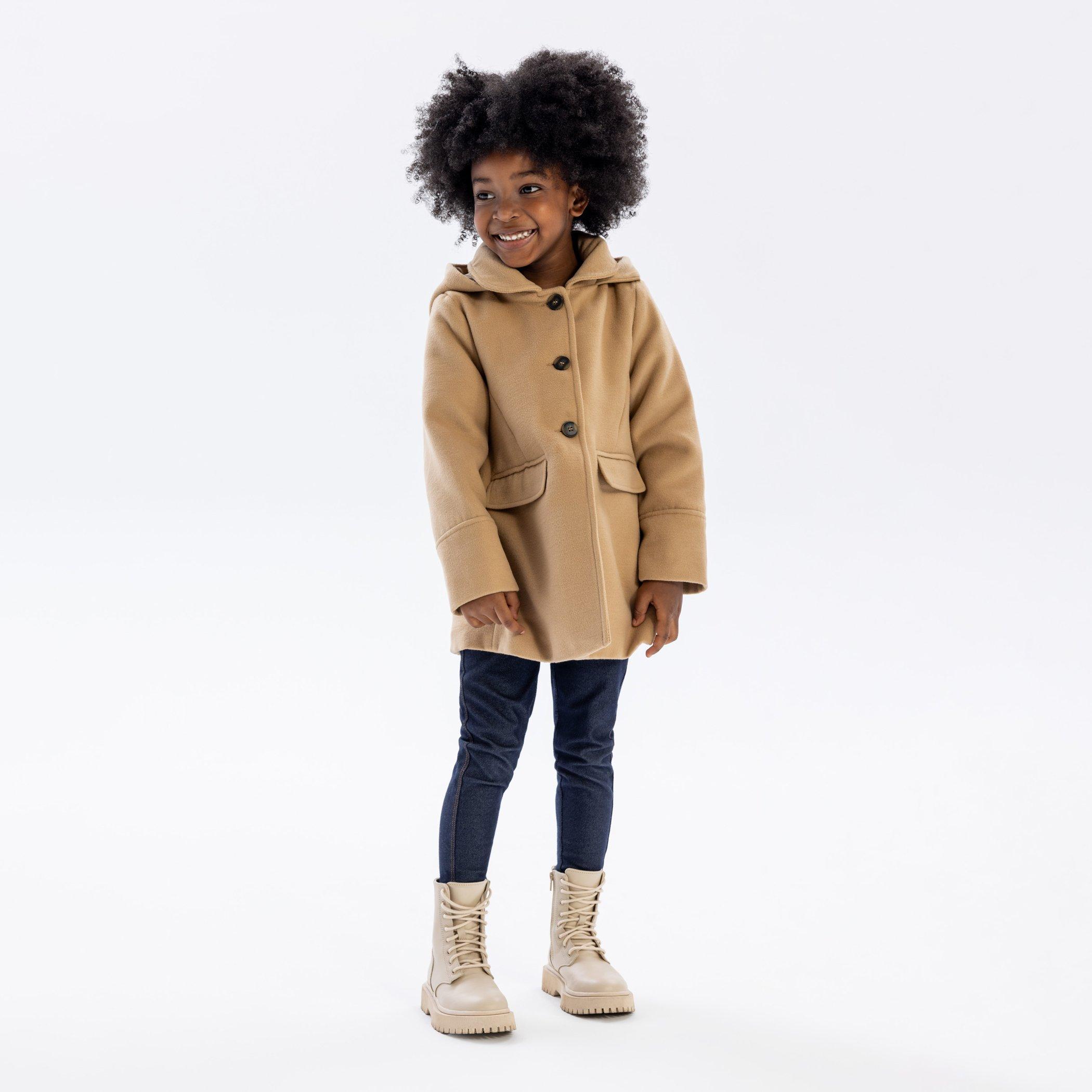 Minoti Girls padded coat with button fastening beige | FRASERS
