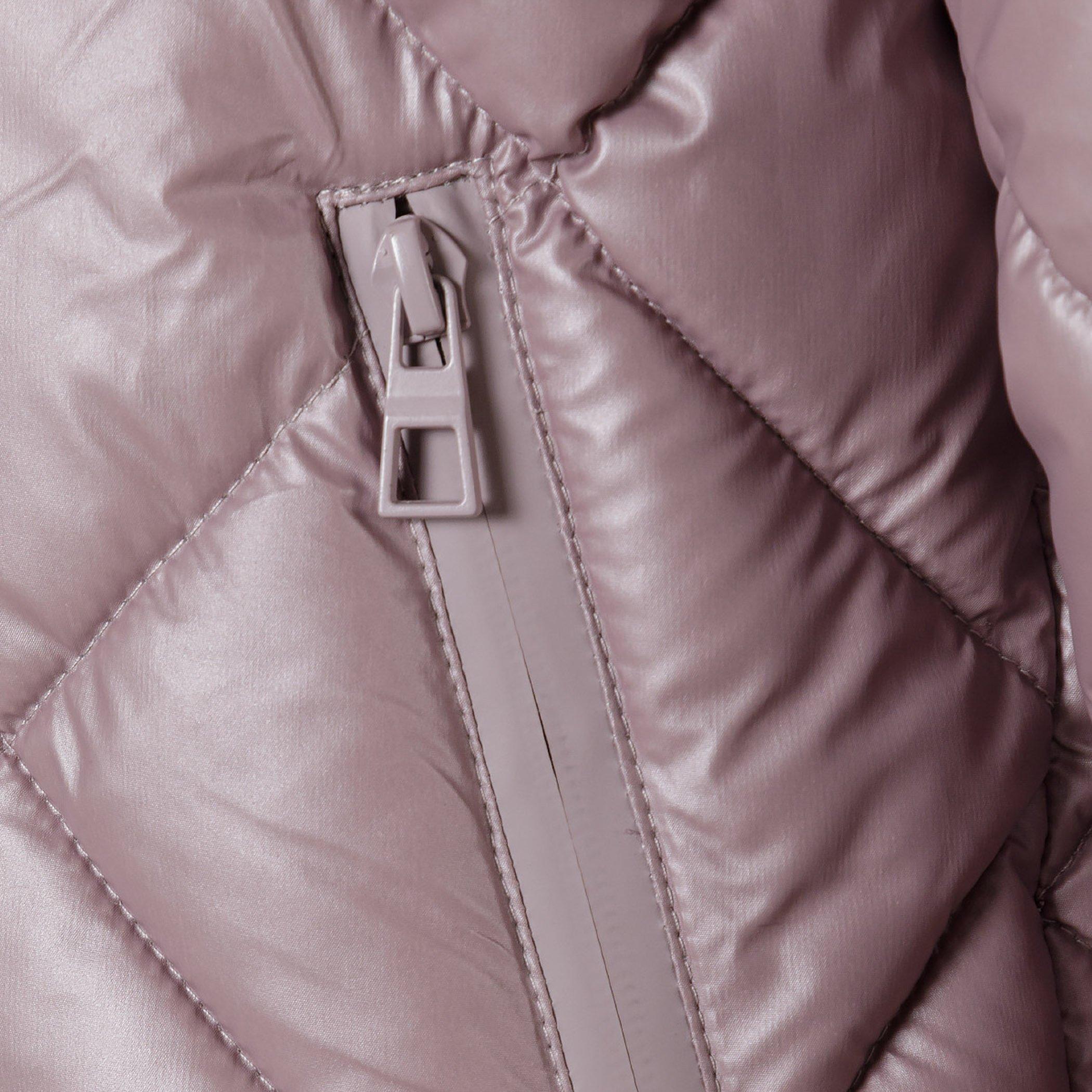 Minoti Girls quilted jacket with hood and zip pockets lilac | Sports Direct