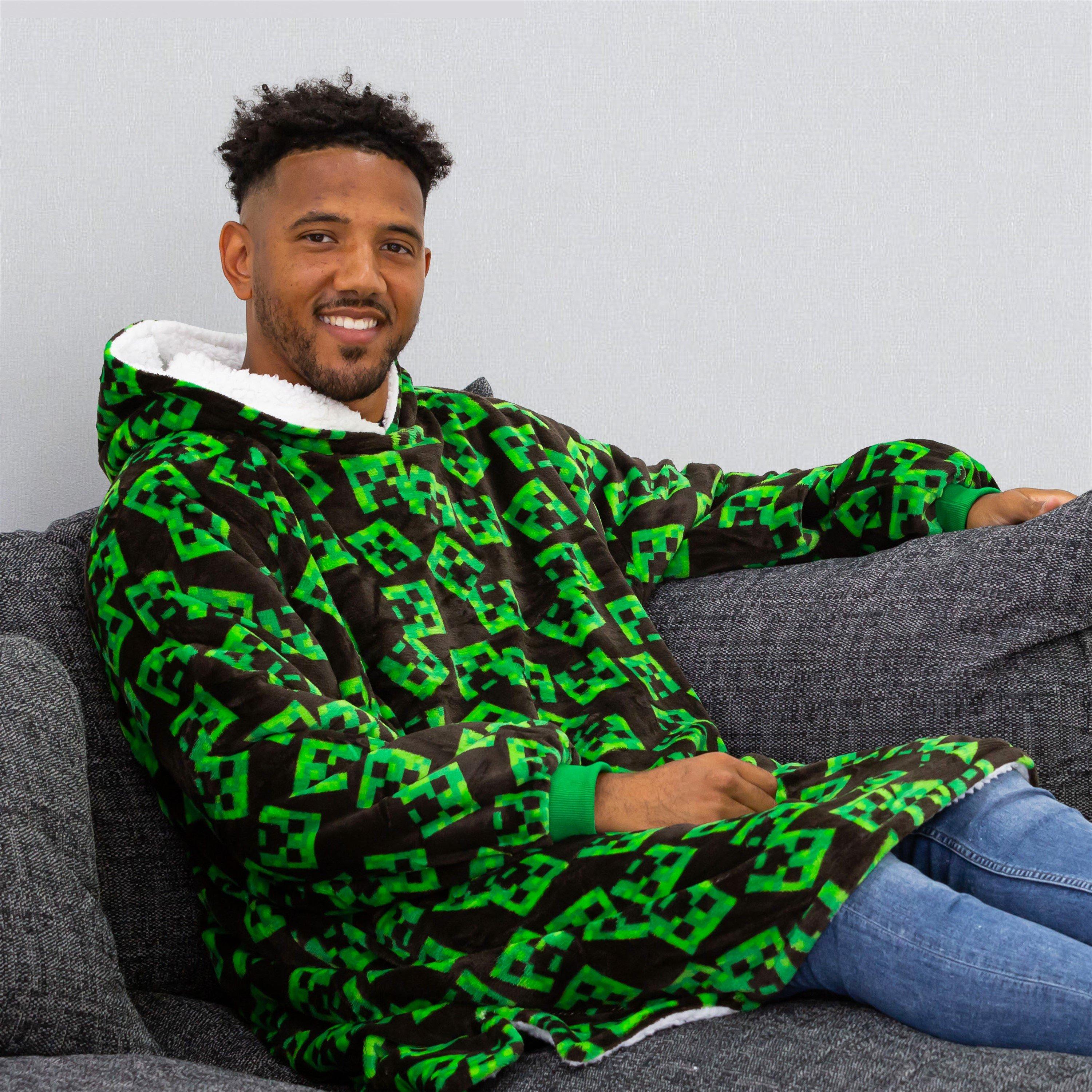 Minecraft | Kids' Face Fleece Hooded Fluffy Dressing Gown | Fluffy ...