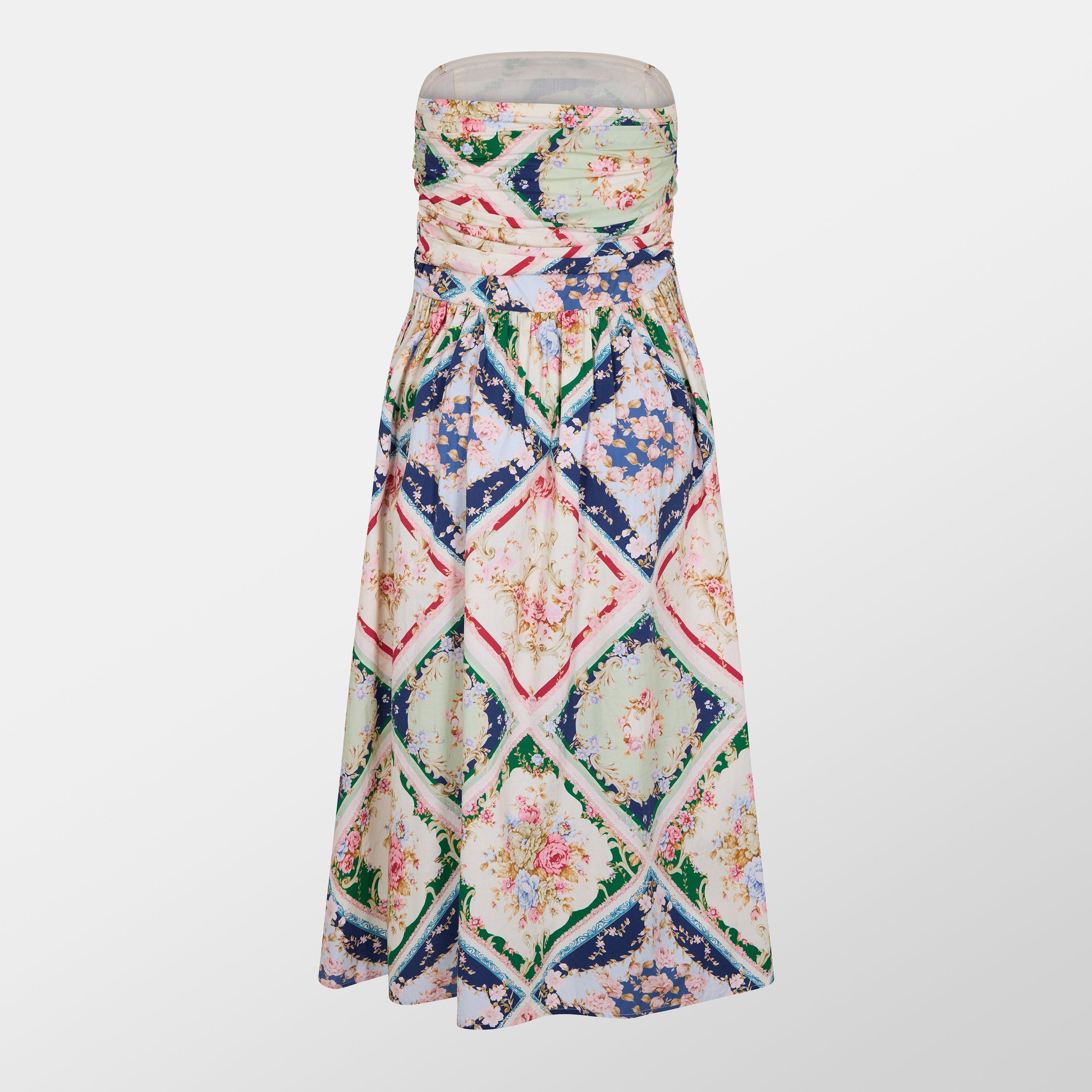 Nobodys Child | Abstract Floral Bandeau Felicity Midi Dress | Smock ...