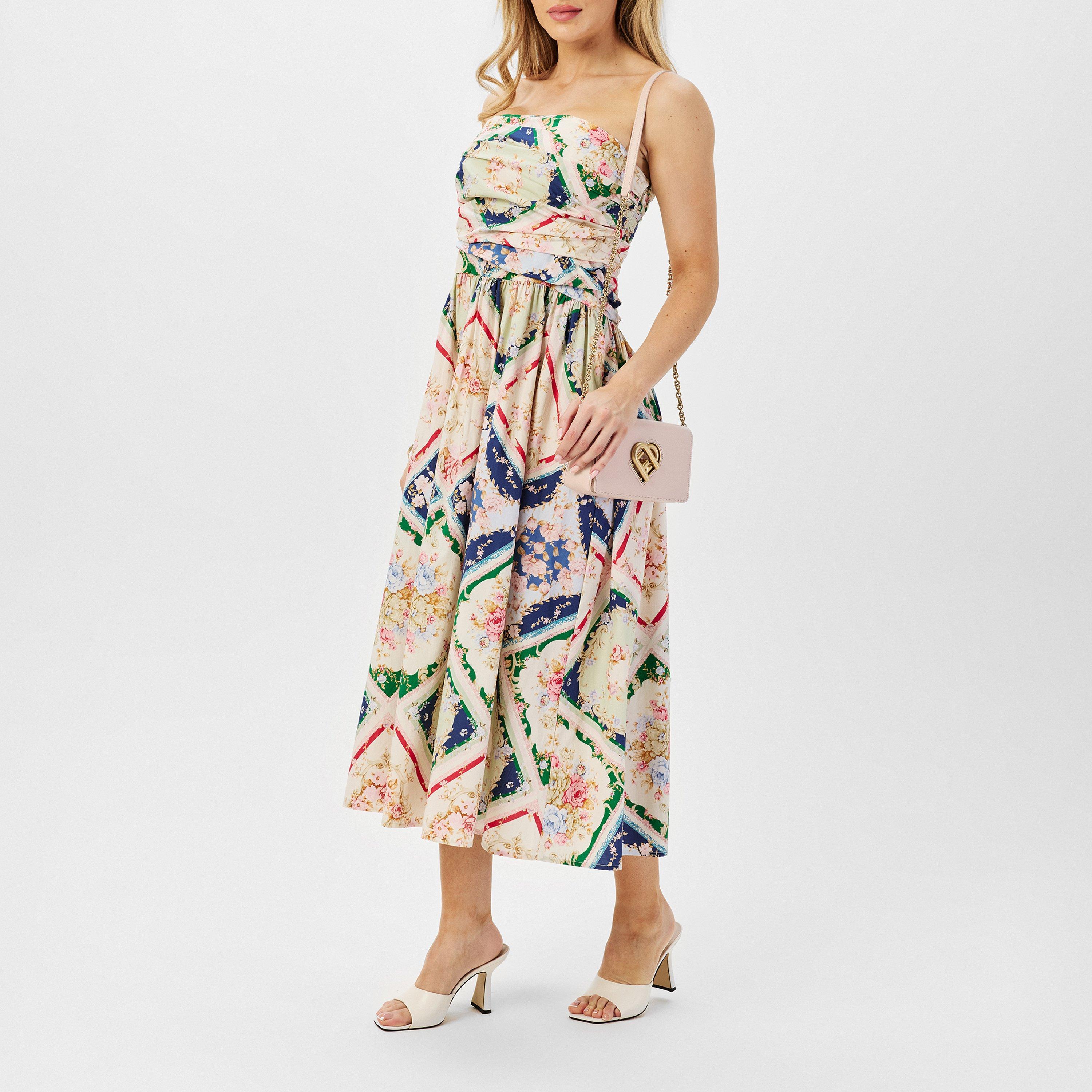 Nobodys Child | Abstract Floral Bandeau Felicity Midi Dress | Smock ...