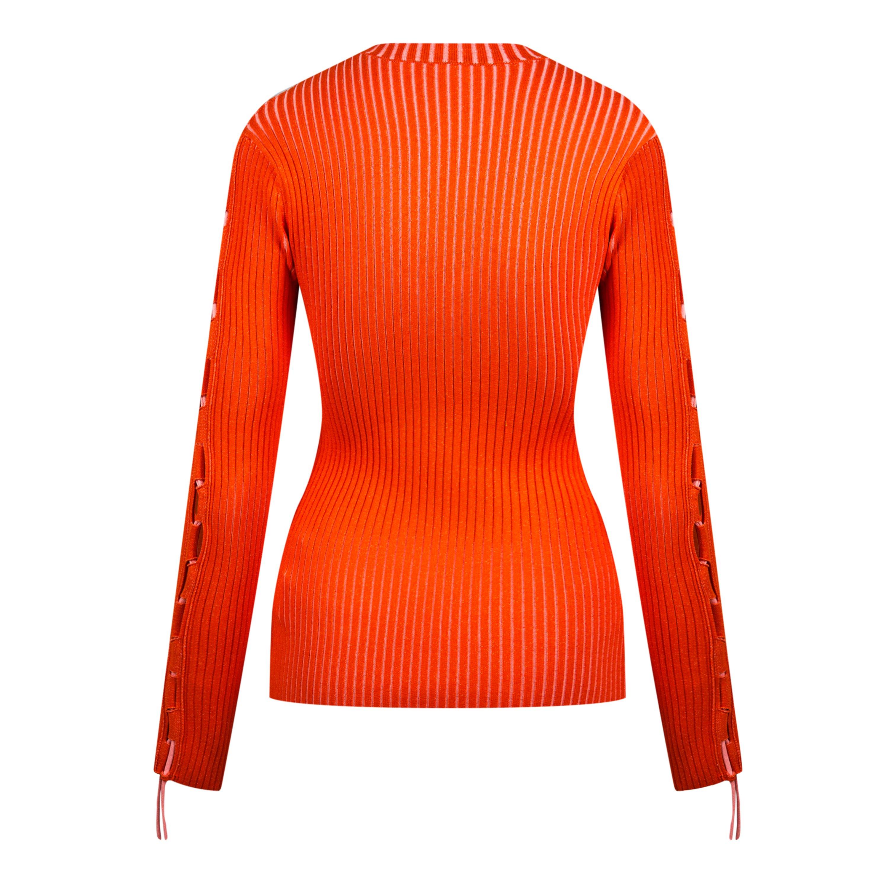 Off White Women's Vanise Lace-Up Knitted Crew Neck Jumper | USC