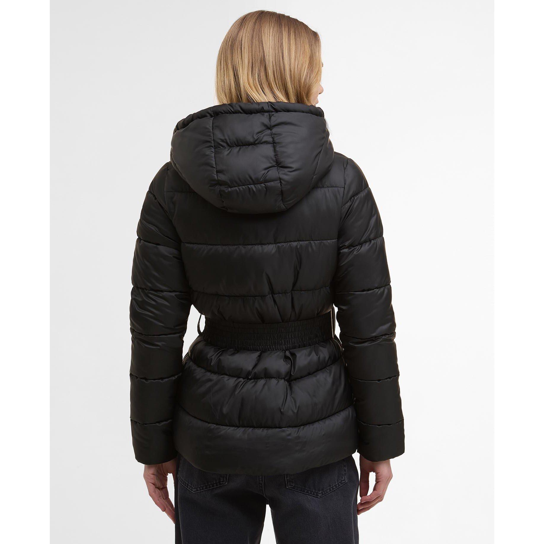 Barbour International | Women's Track Line Detachable Hood Long Sleeve Short Puffer Jacket ...
