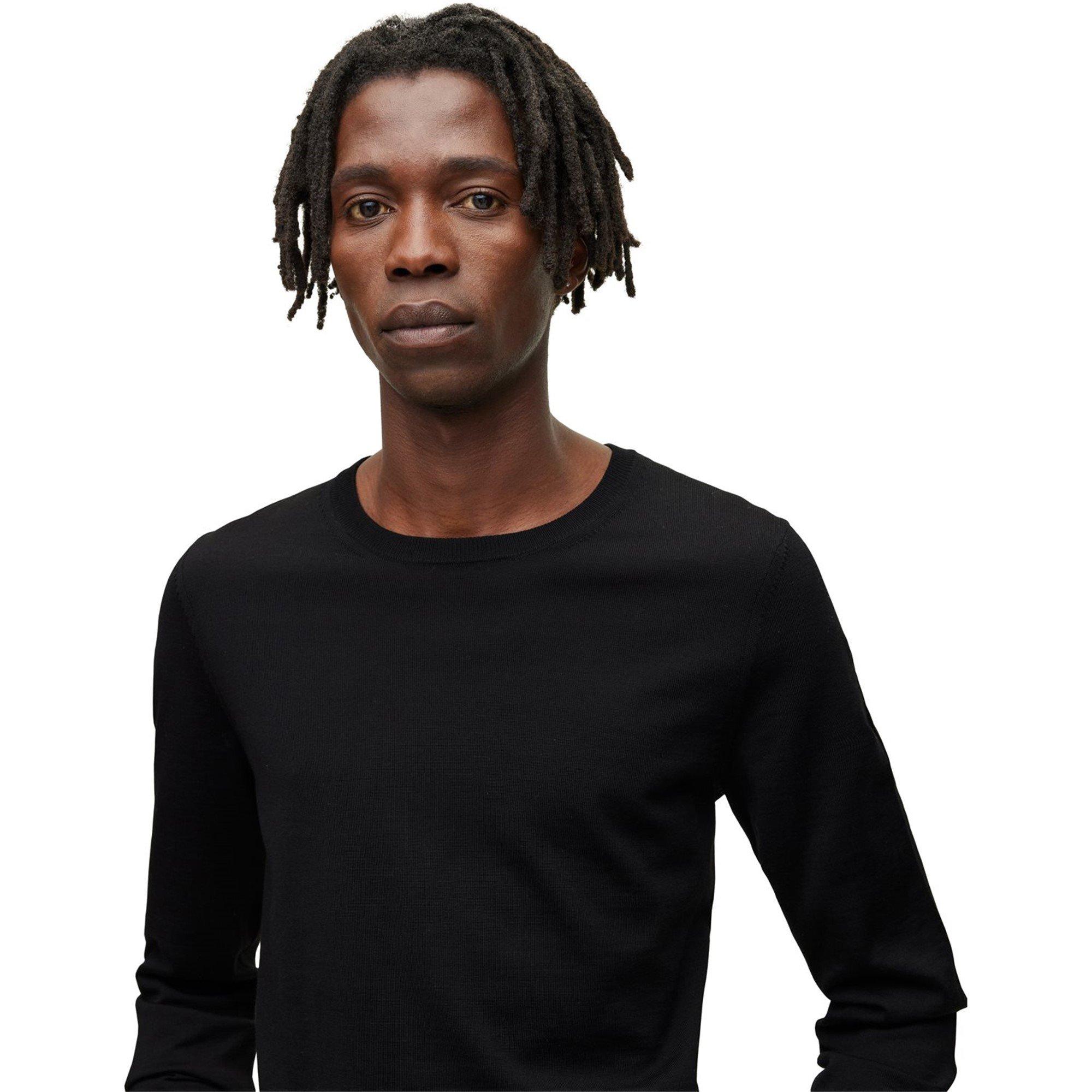 Boss Black | Men's Leno Black Cotton Long Sleeve Crew Neck Jumper ...