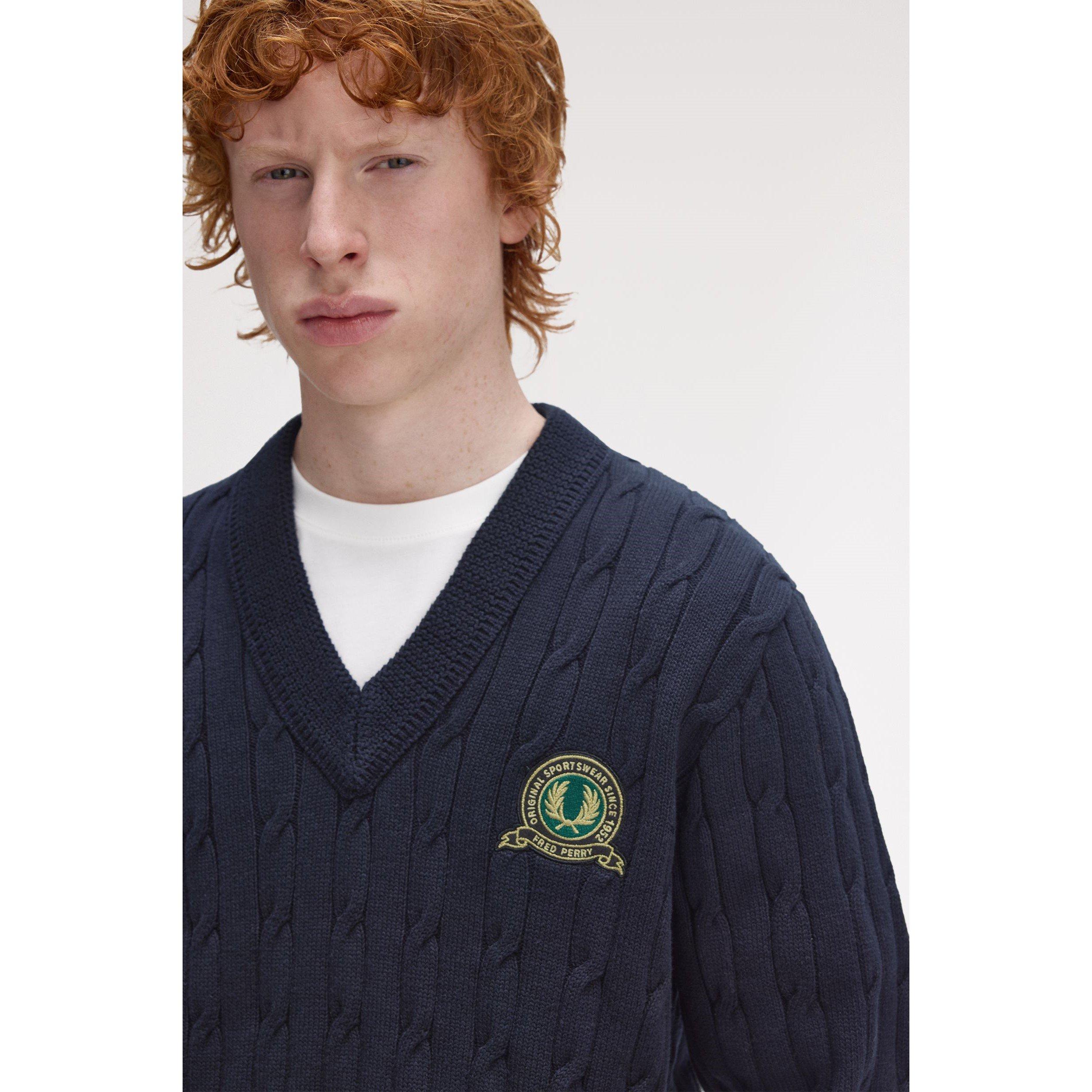 Fred Perry | Men's Badge Crew Neck Jumper | Crew Neck Jumpers | FRASERS