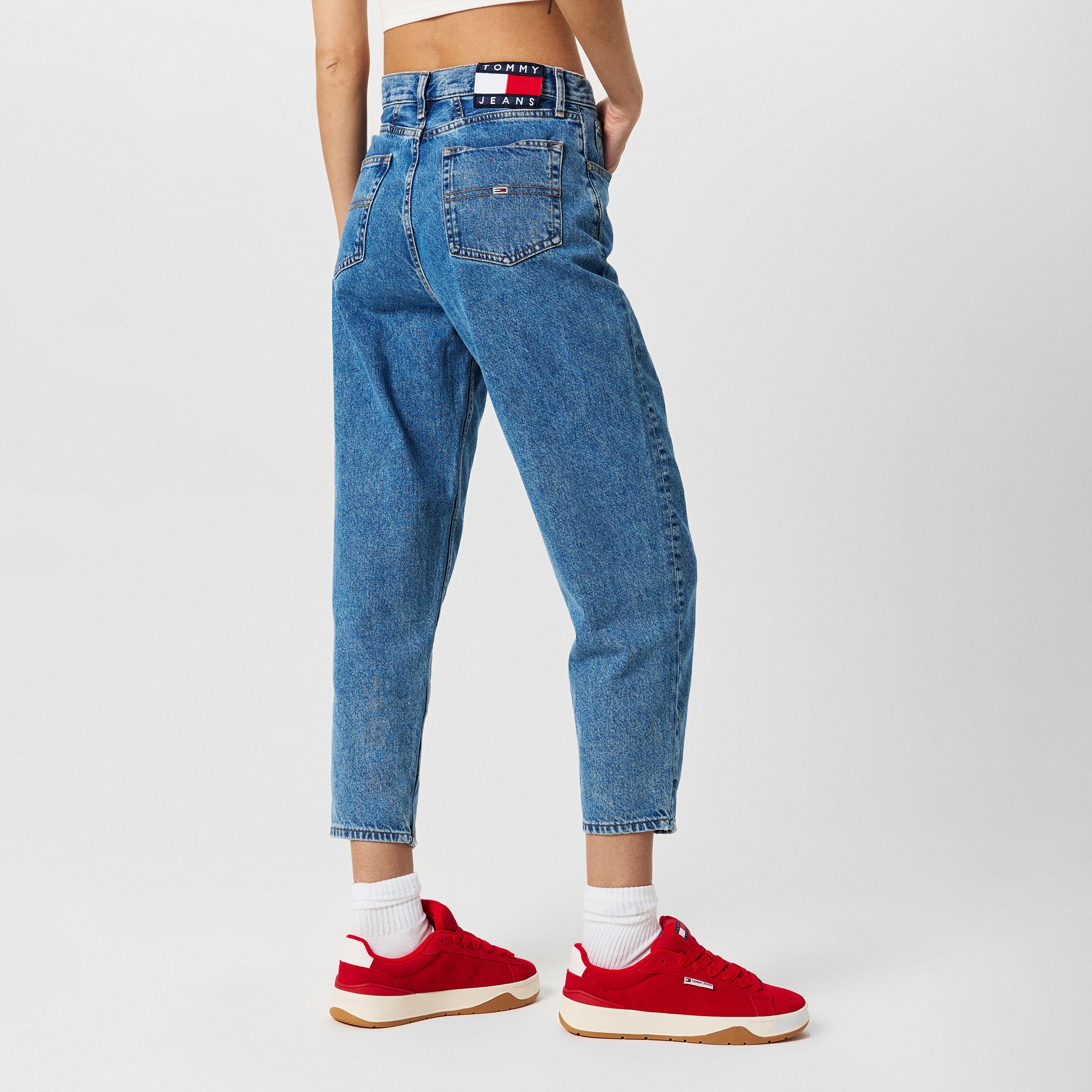 Tommy Jeans | Women's Tapered Mom High Waisted Cotton Straight Leg ...