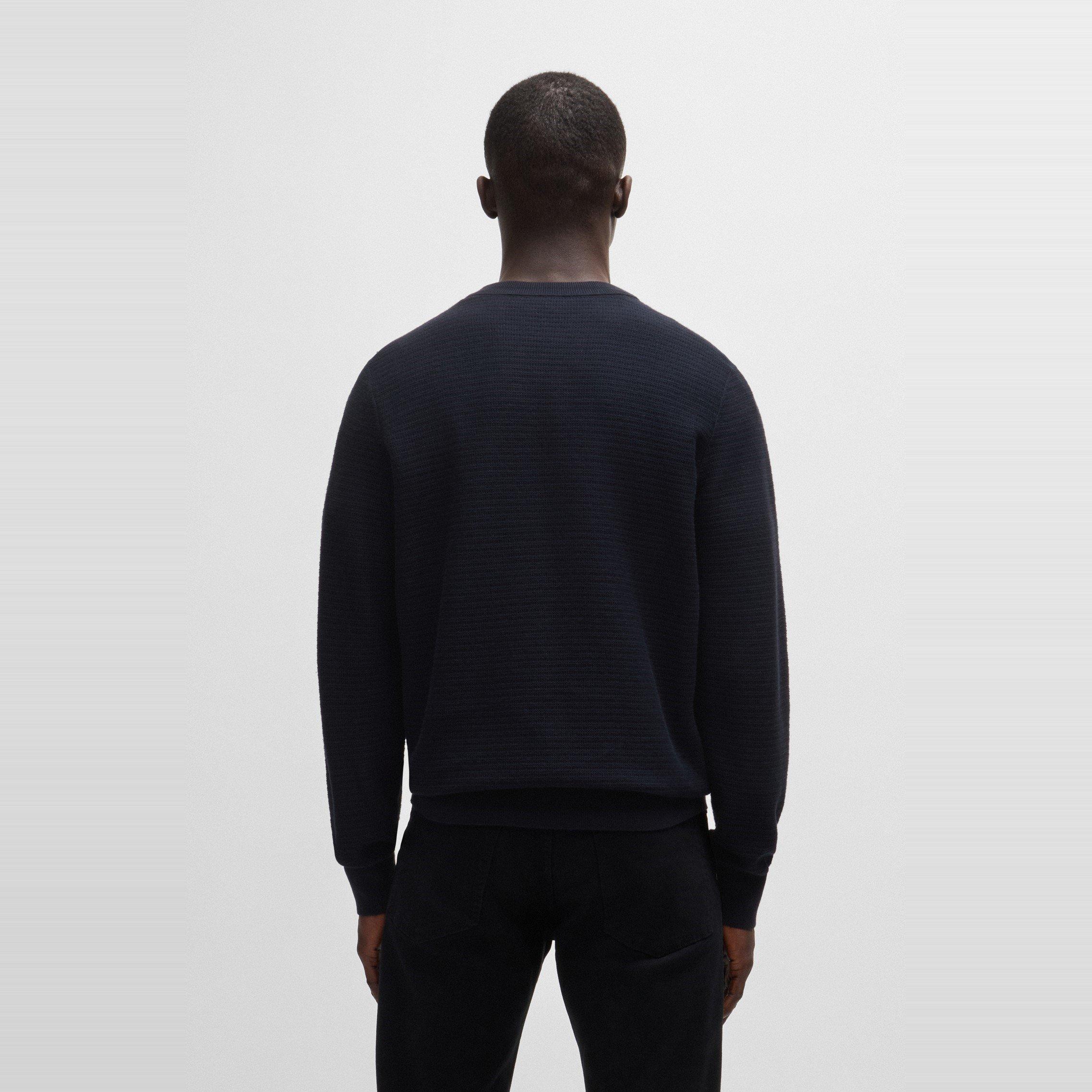 Boss Men's Anion Orange Cotton Cashmere Long Sleeve Crew Neck Jumper ...