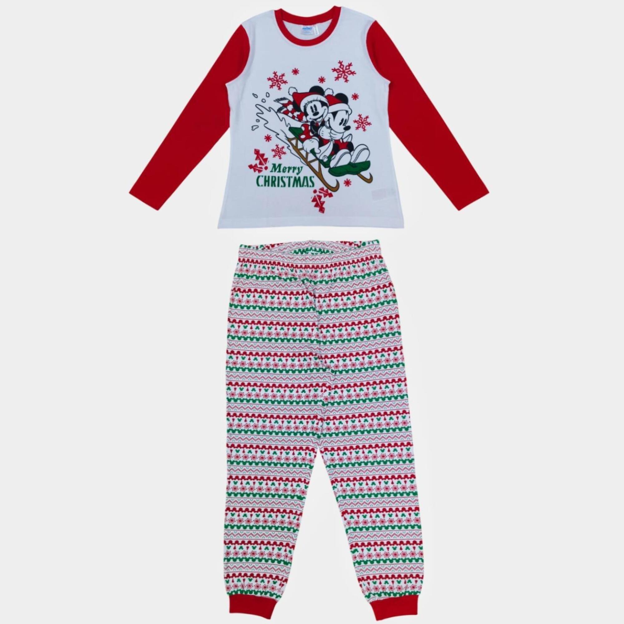 Character | Ladies Festive Mickey Mouse Pyjama Set | Long Sleeve Pyjama ...
