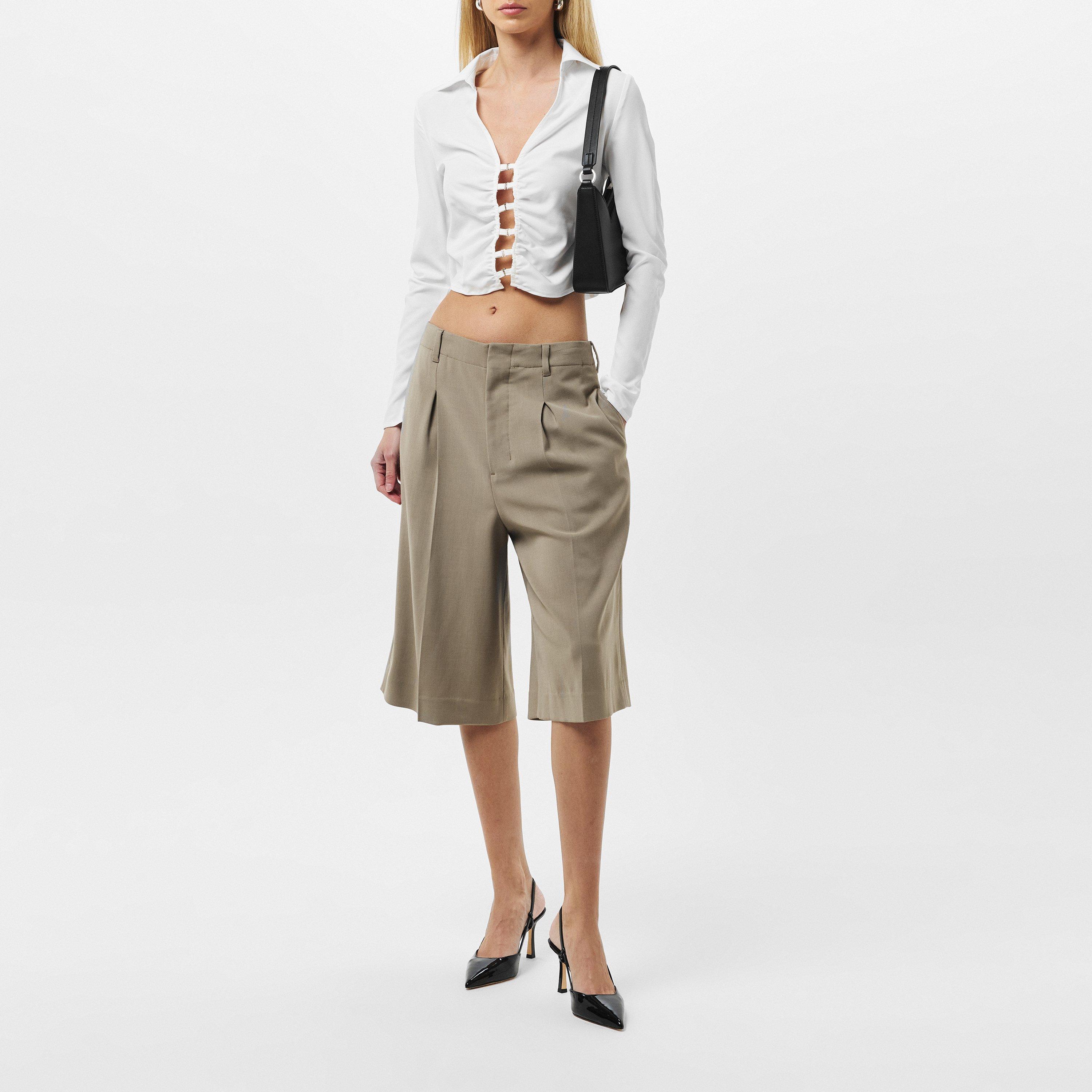 Missy Empire | ME Structured Fitted Shirt Womens | Long Sleeve Crop ...