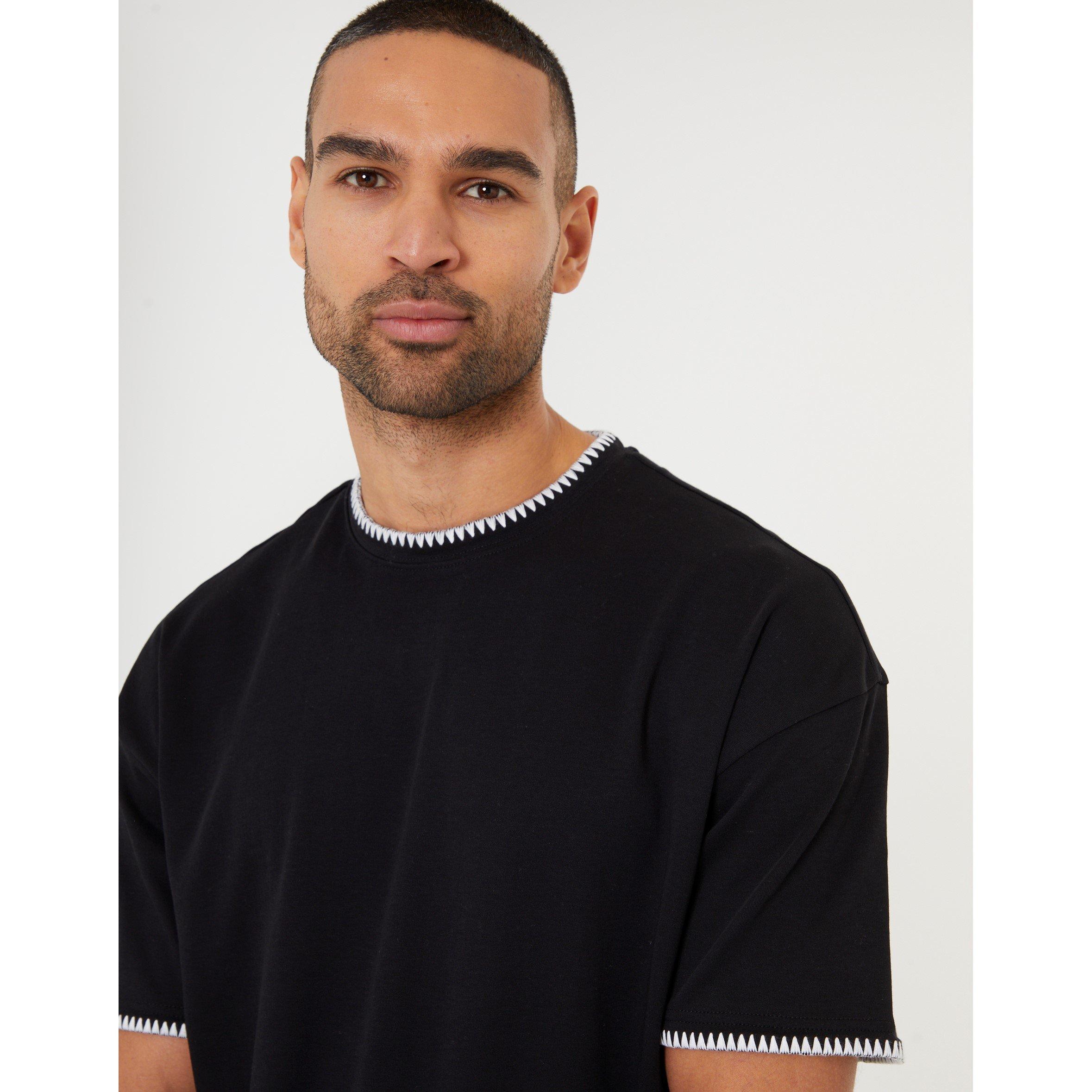 Threadbare | Triangle Knit Pattern Ribbed Collar and Cuffs Knitted Top ...