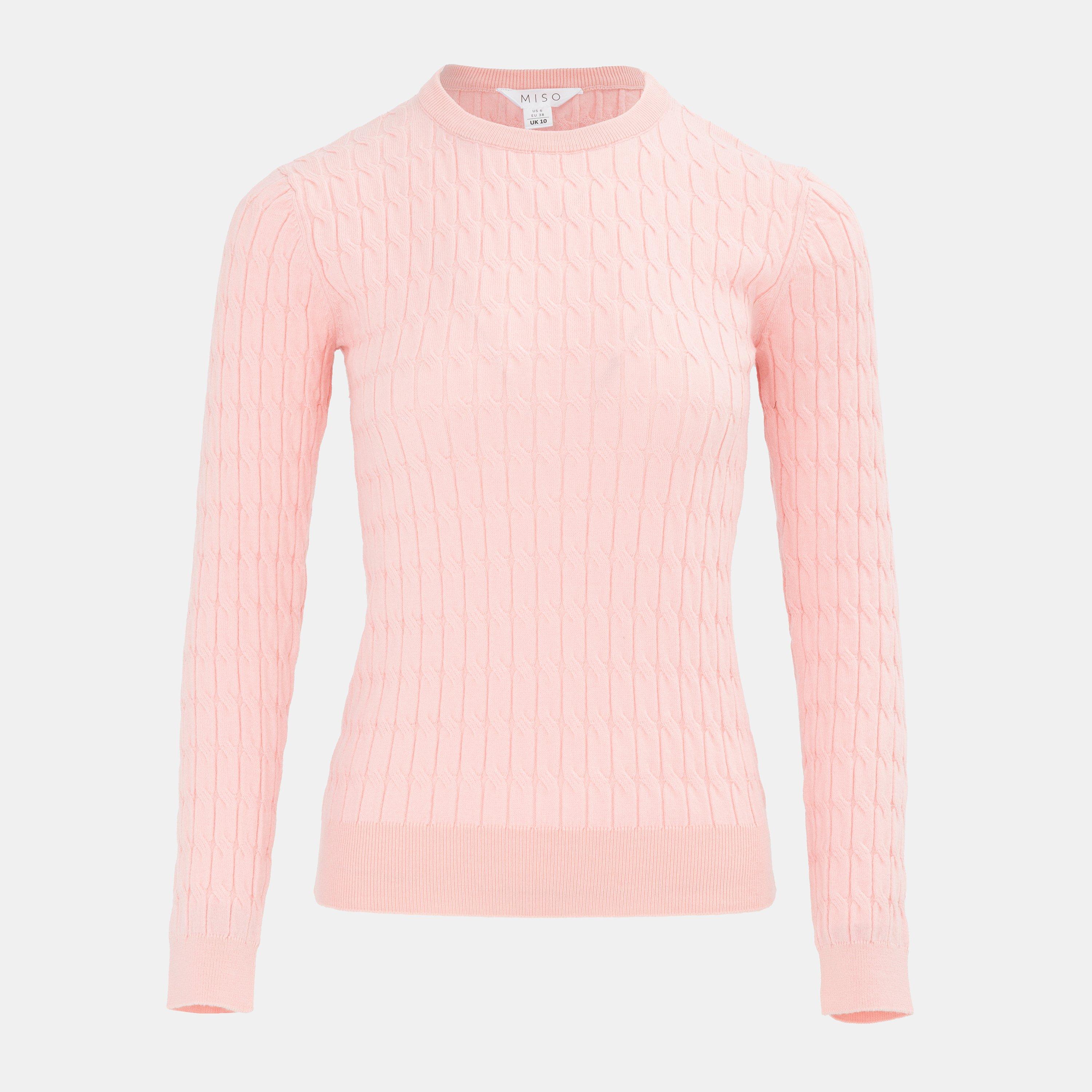 Miso | Long Sleeve Crew Neck Cable Knit Jumper | Cable Knit Jumpers ...