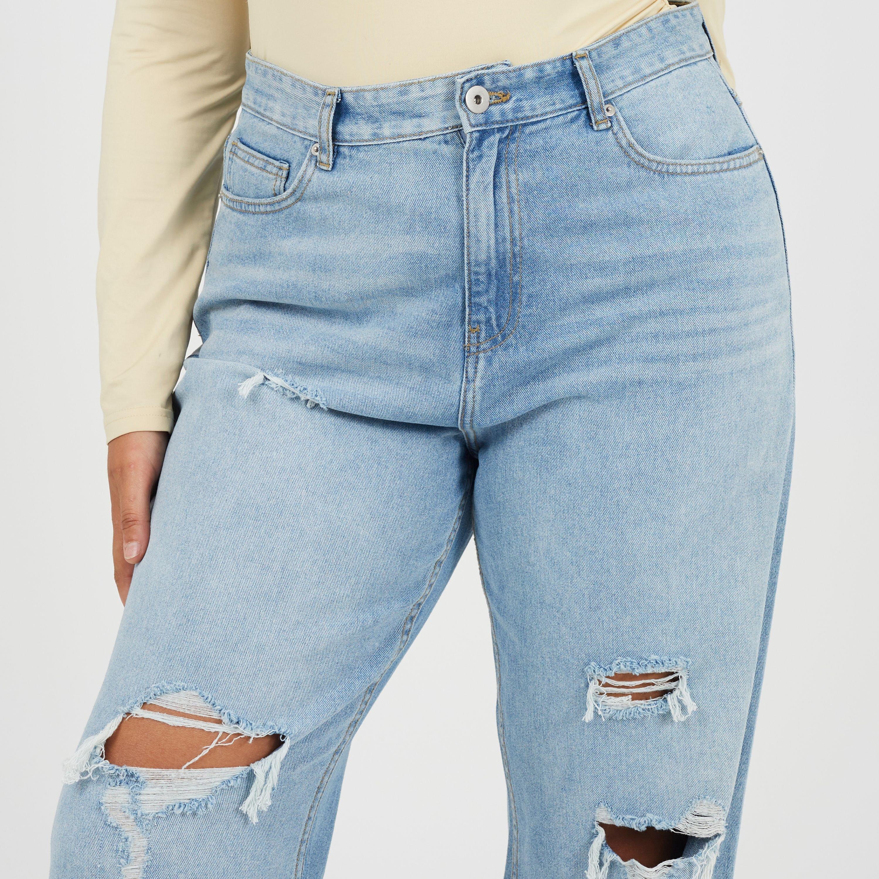Brave Soul | Womens Plus Size Wide Leg High Waist Distressed Jeans ...