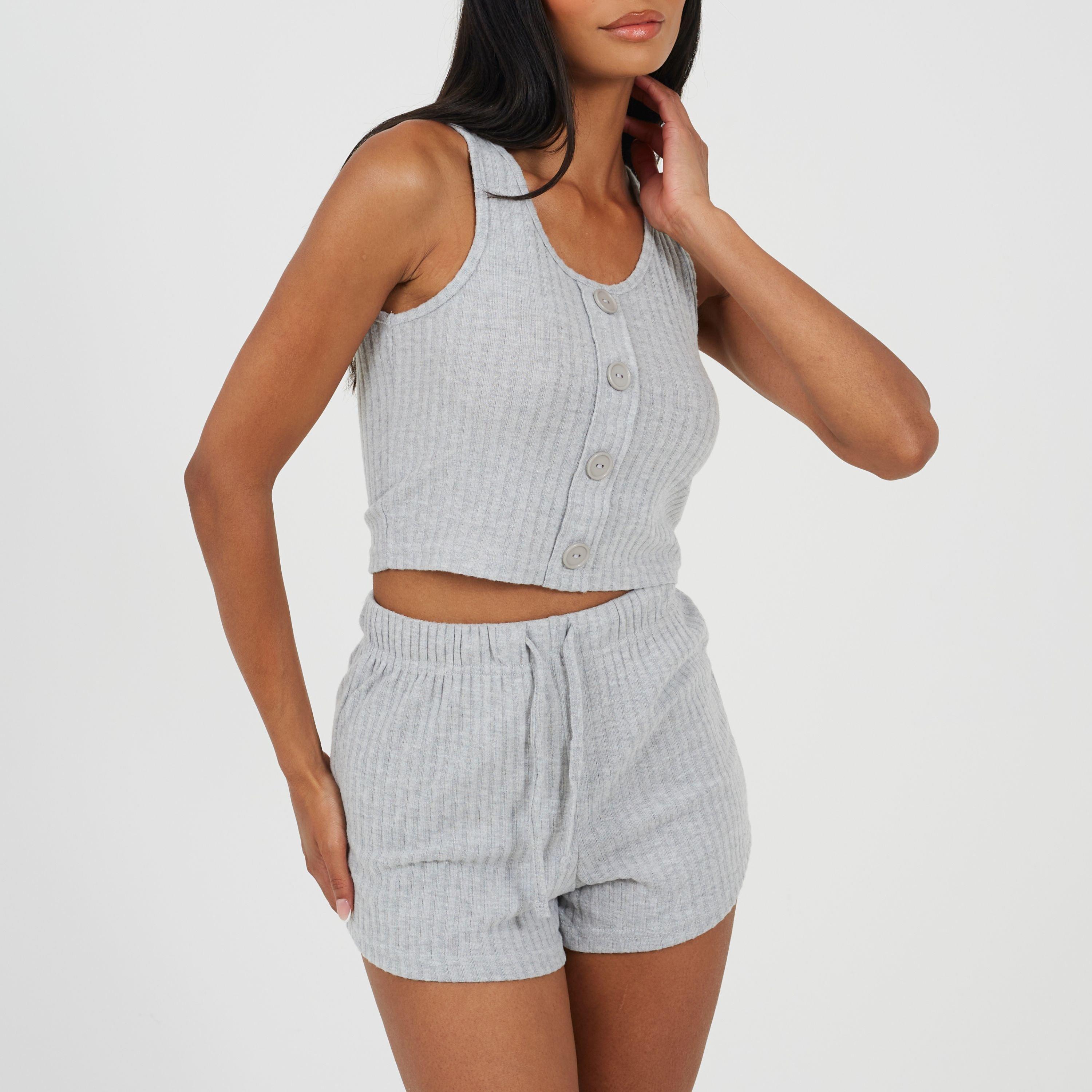 Brave Soul Brave Womens Cropped Vest and Matching Shorts Lounge Set ...