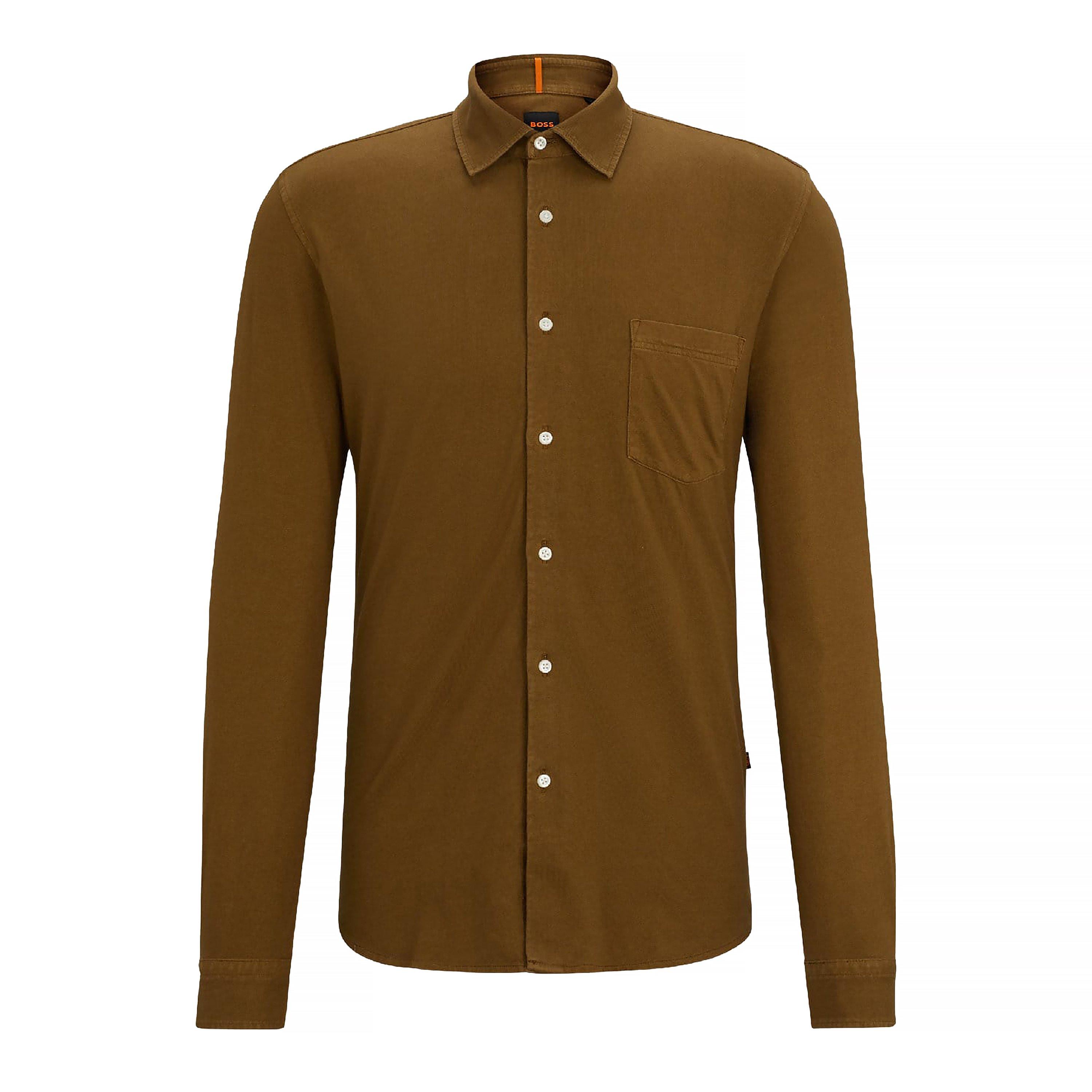 Boss Mysoft Garment-Dyed Slim-Fit Shirt | FRASERS