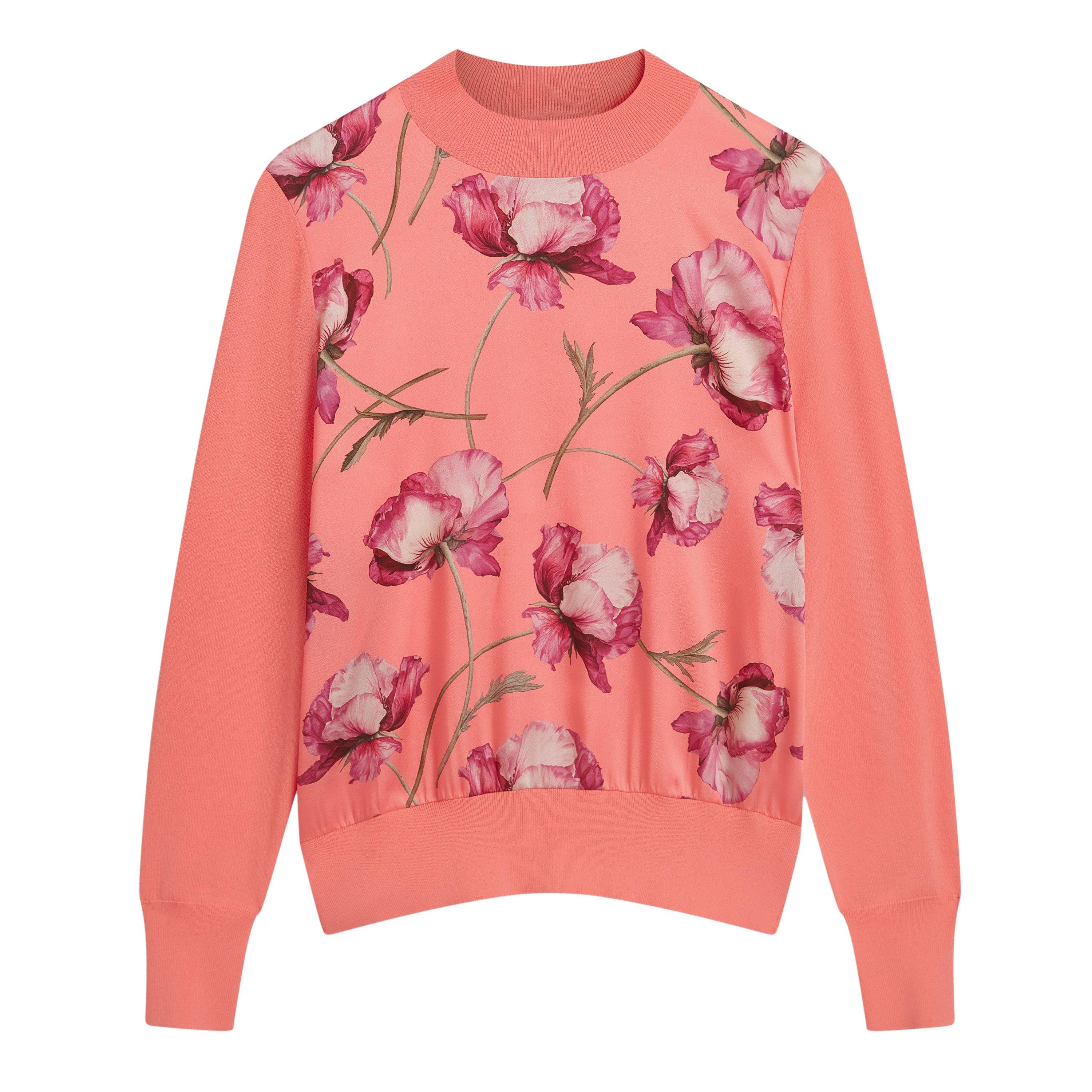 Ted Baker Ted Baker Botanical Print Front Long Sleeve Knit Top | FRASERS