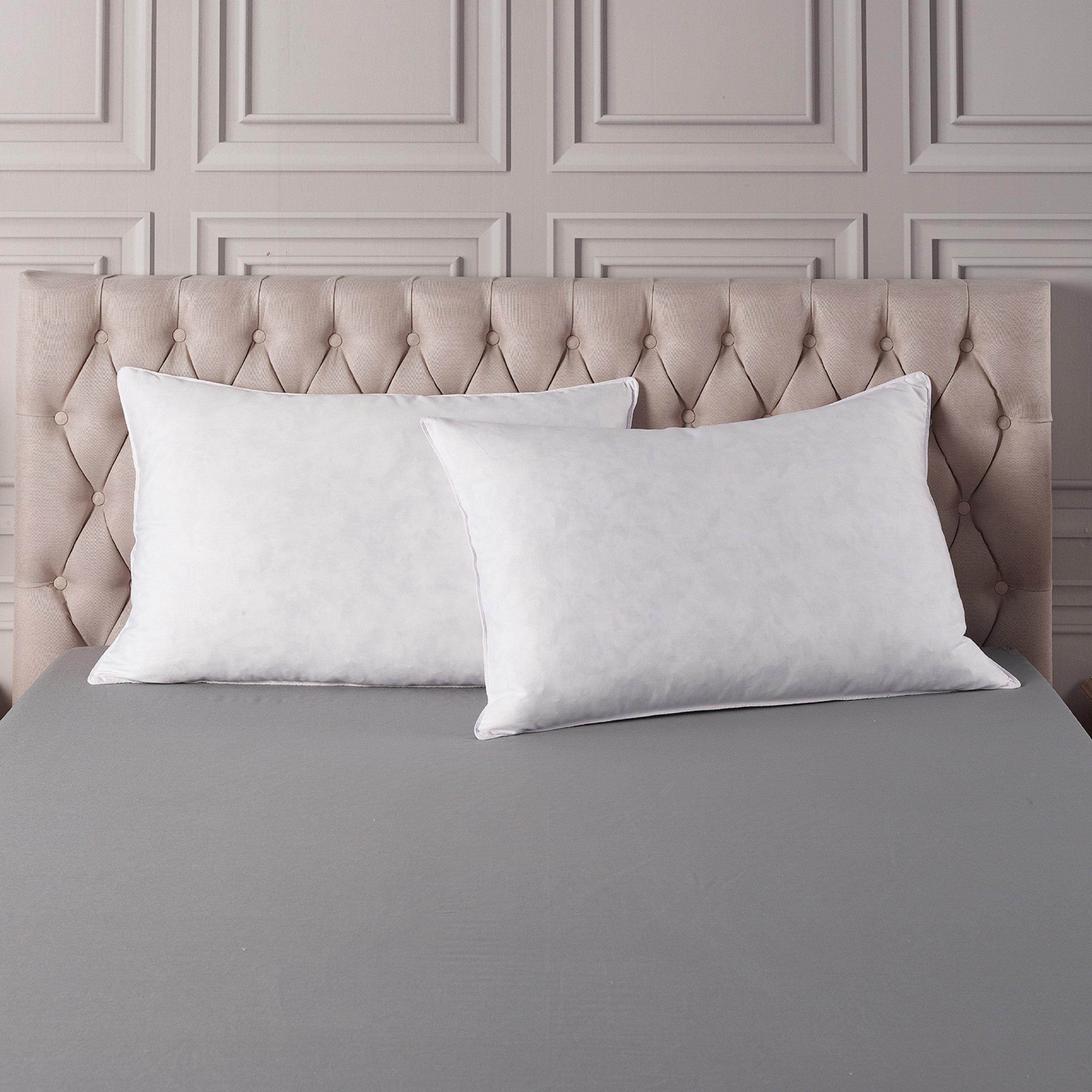 Downland Luxury Cotton Goose Feather & Down Pillow Pair | Sports Direct