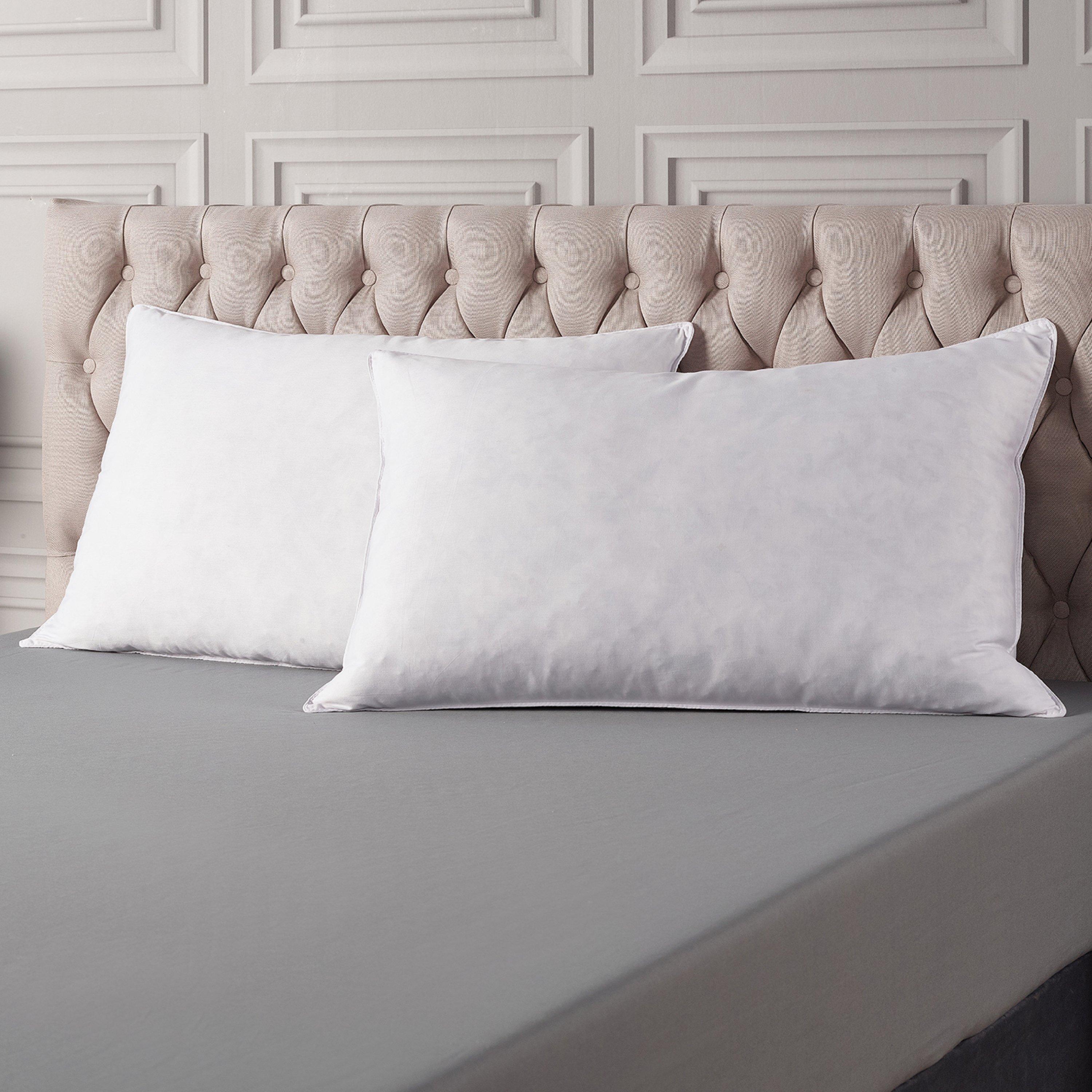 Downland Luxury Cotton Goose Feather & Down Pillow Pair | Sports Direct