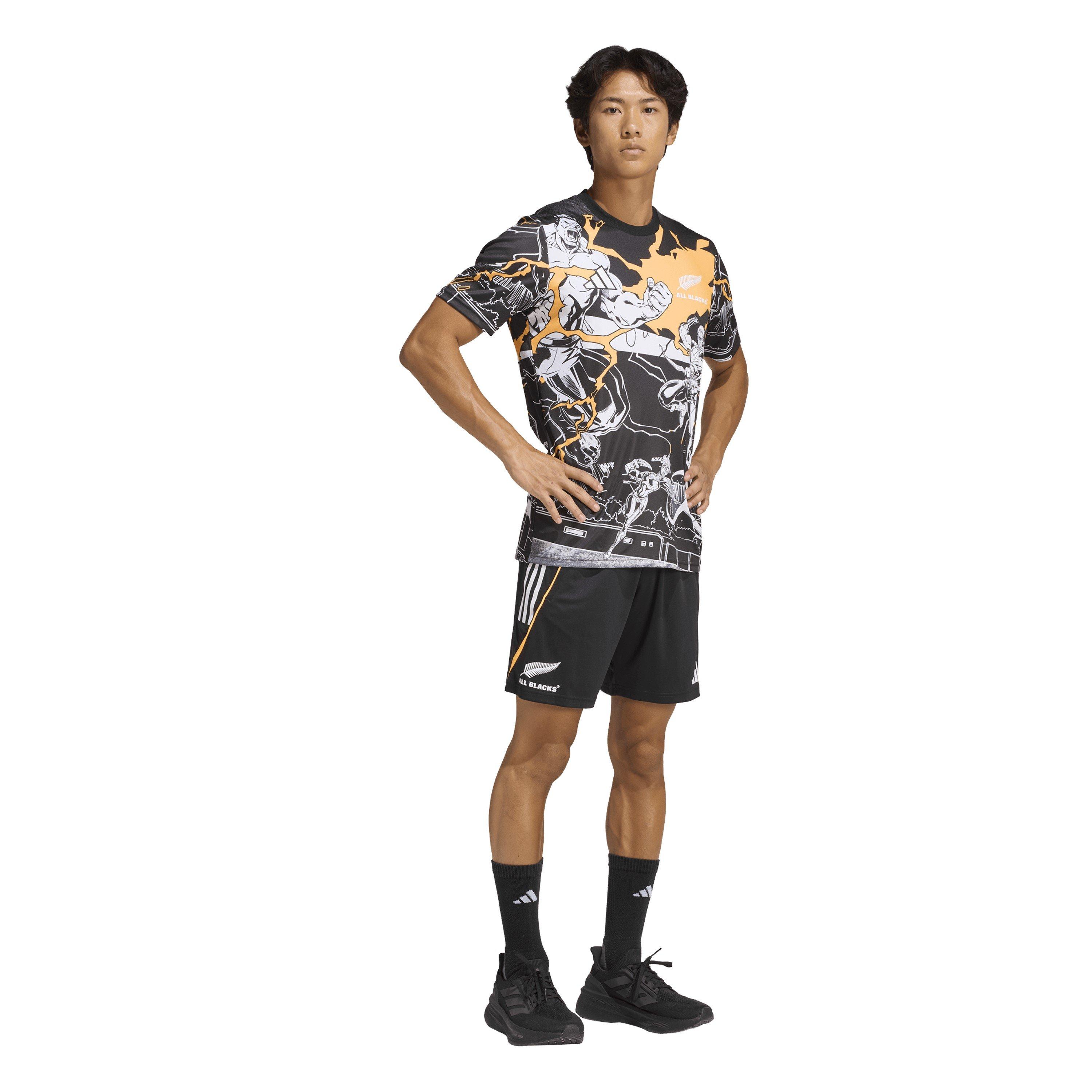 adidas All Black Marvel Captians Shirt 2025 Adults | Sports Direct
