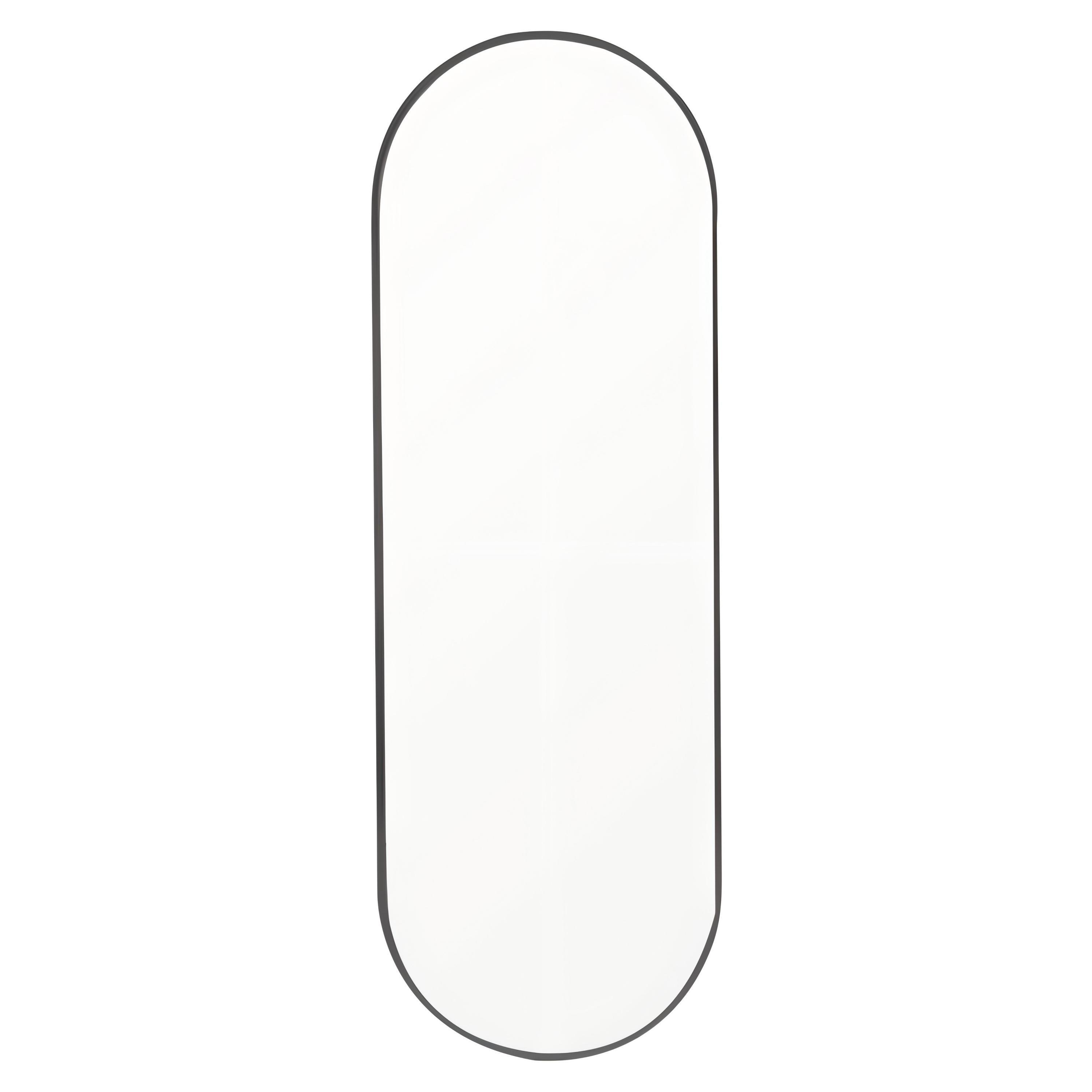LIFE IDEAS | Black Oval Frame Self-adhesive Full Length Mirror | Wall ...