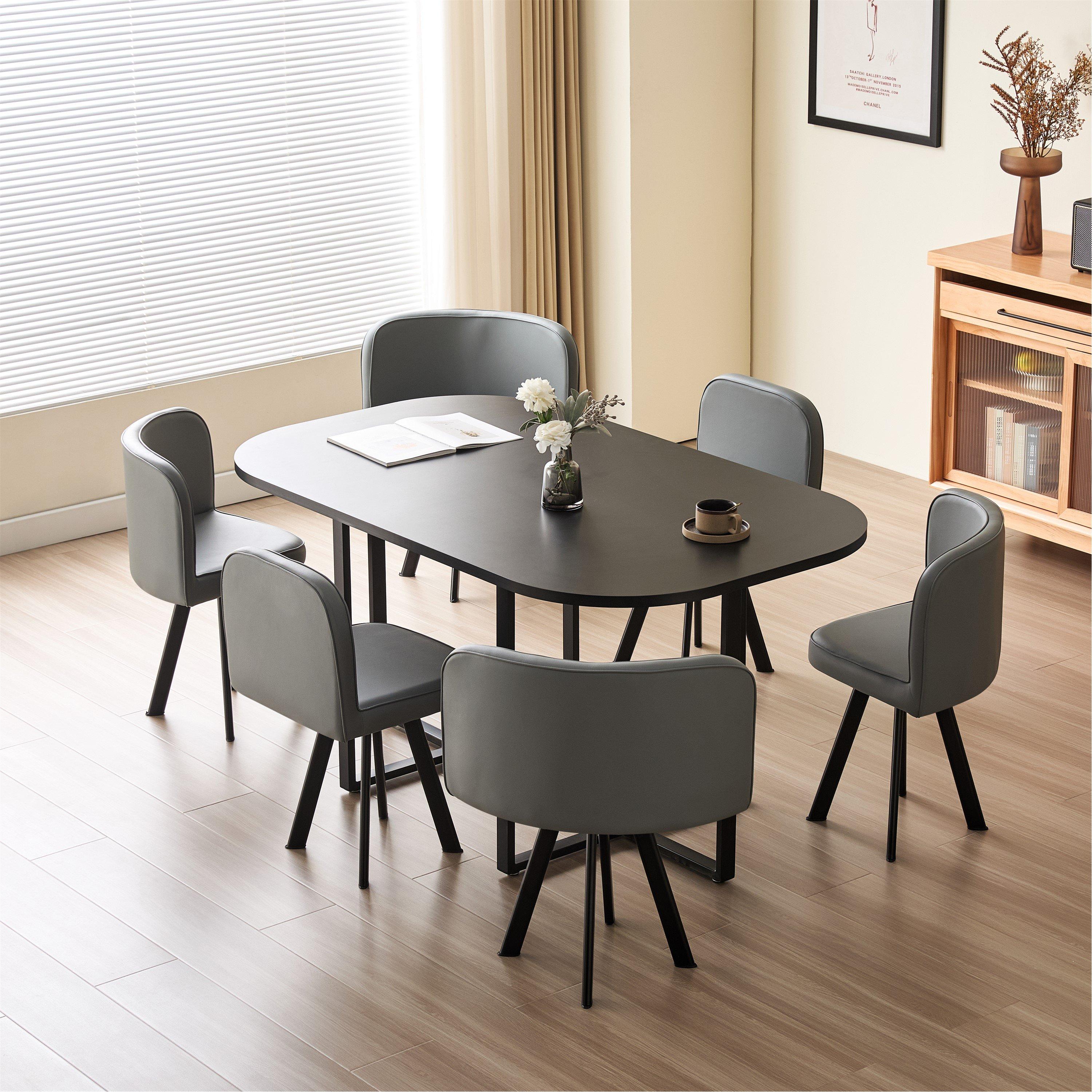 Comfy Living | Modern Dining Set Black Table With Chairs | Dining ...