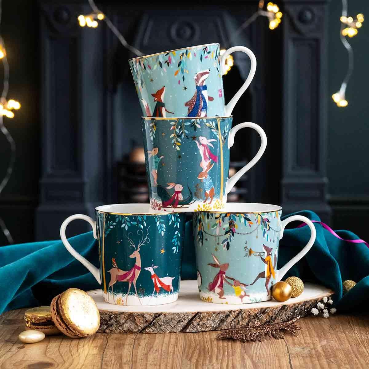 Sara Miller for Portmeirion Sara Miller Woodland Tales Set 4 Mugs | FRASERS