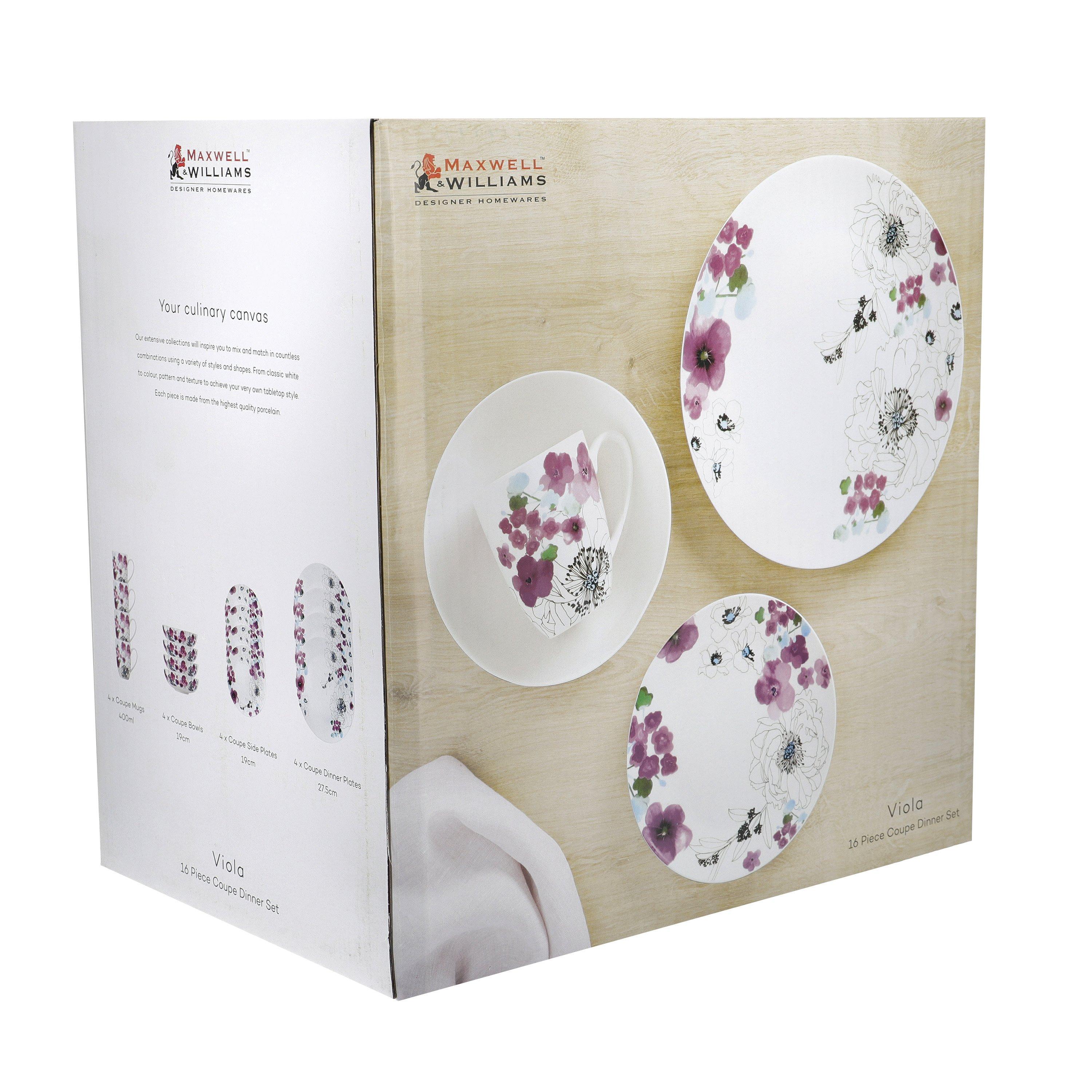 Maxwell & Williams Viola 16pc Porcelain Dinner Set | FRASERS
