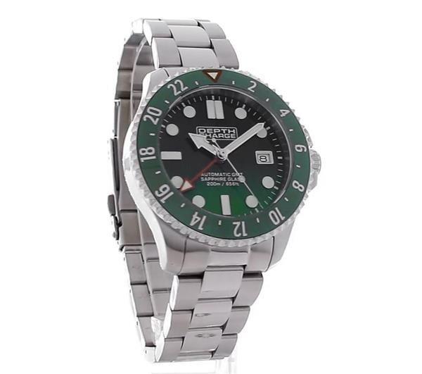 Depth Charge | Charge Stainless Steel Green Dial Dive Watch | Analogue ...