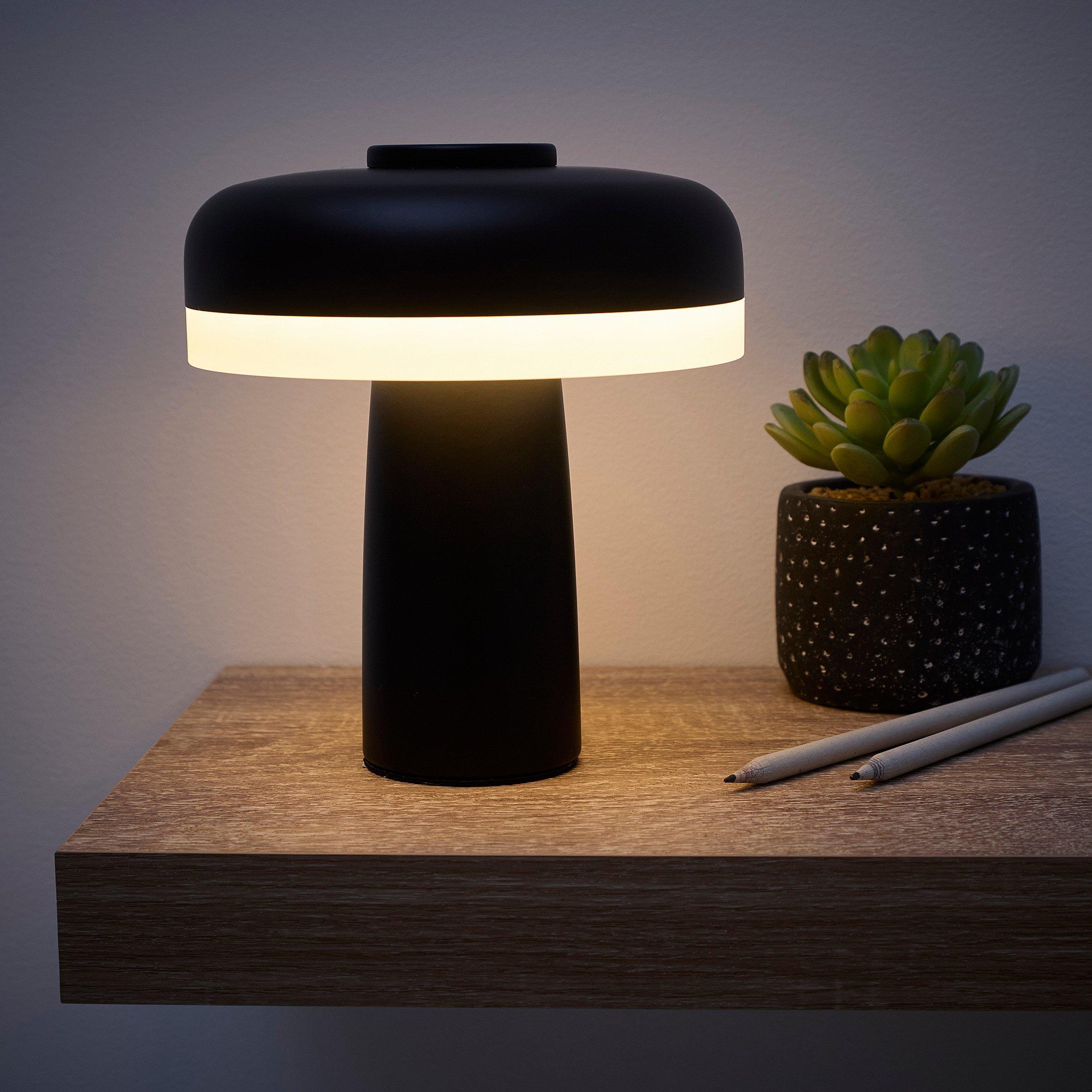K Living Lyon Black Rechargeable Led Table Lamp | Sports Direct