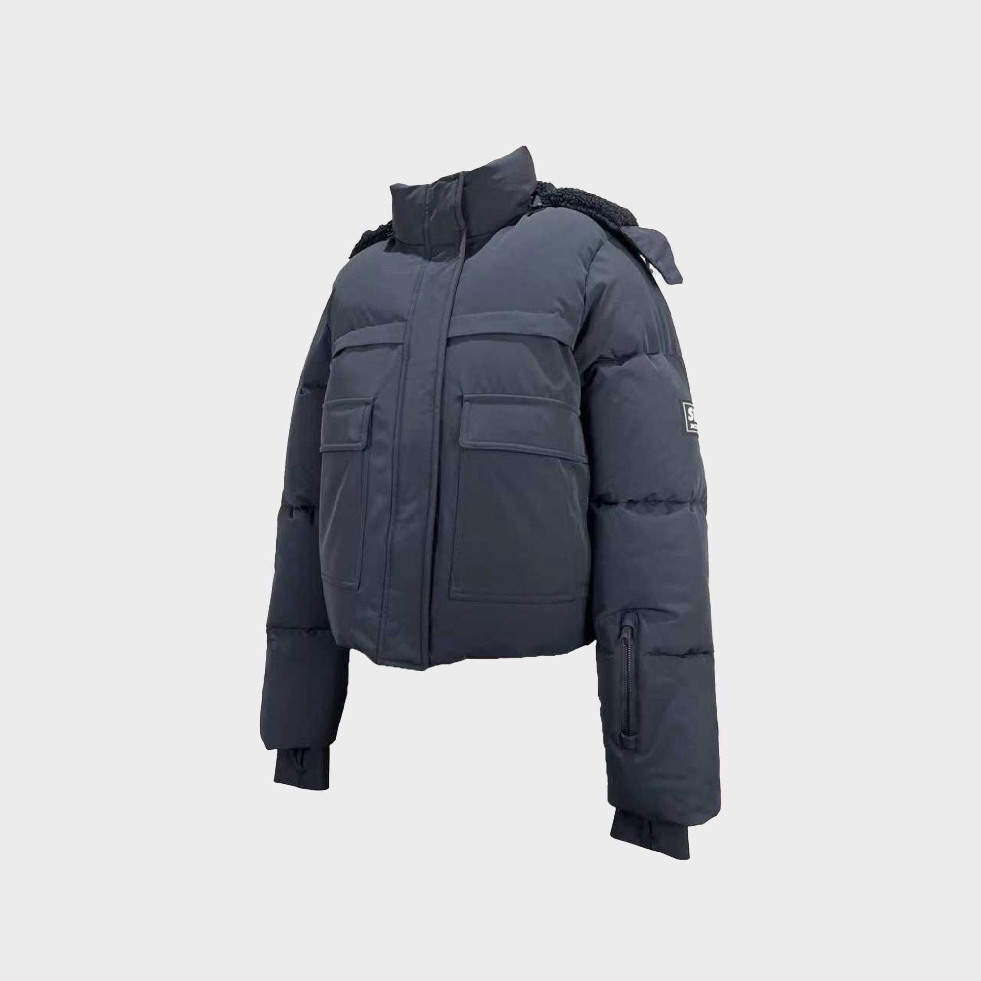 Jack Wills Women's Cropped Puffer Waterproof Windproof Hooded Ski ...