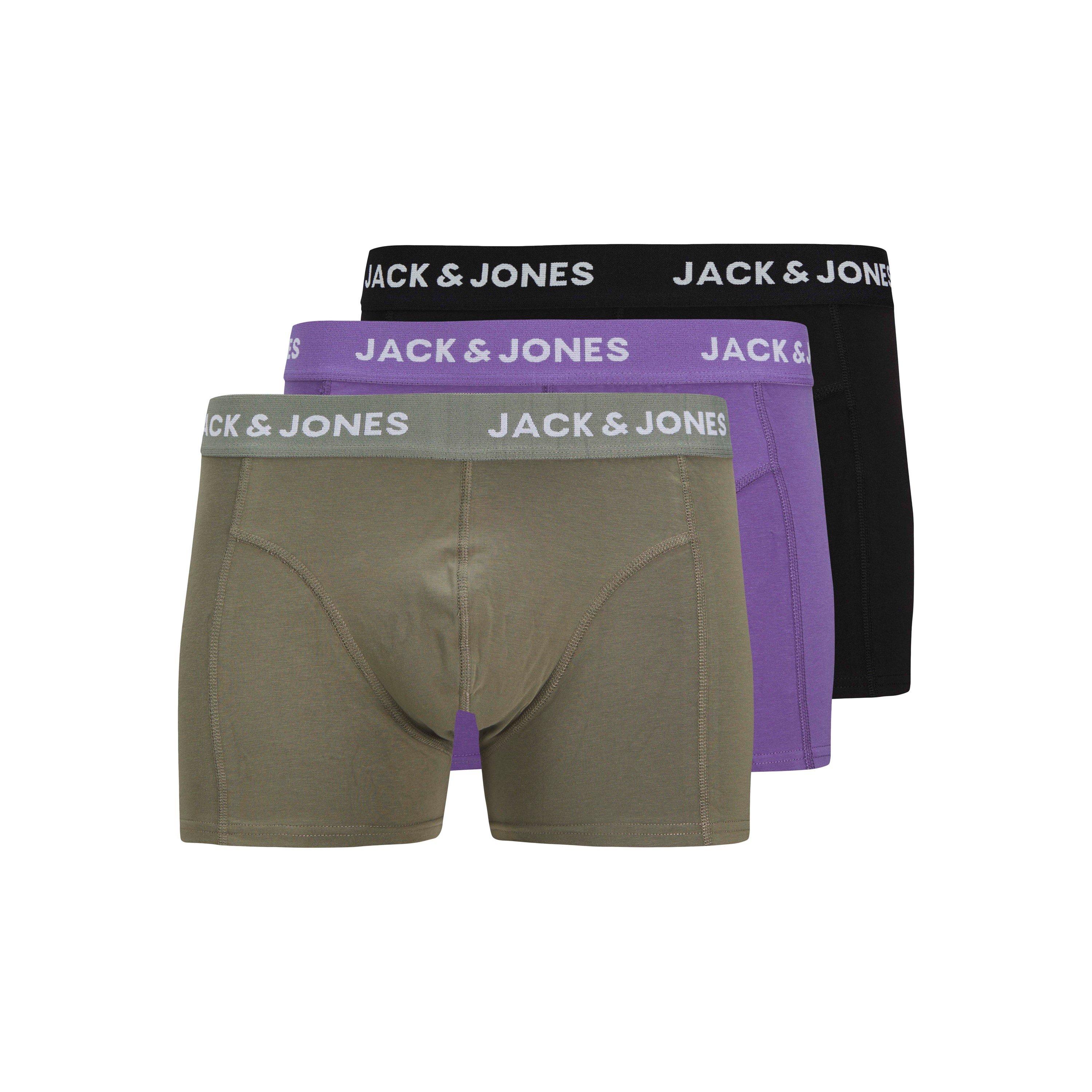 Jack and Jones Men's Solid Trunks 3 Pack Boxers | FRASERS