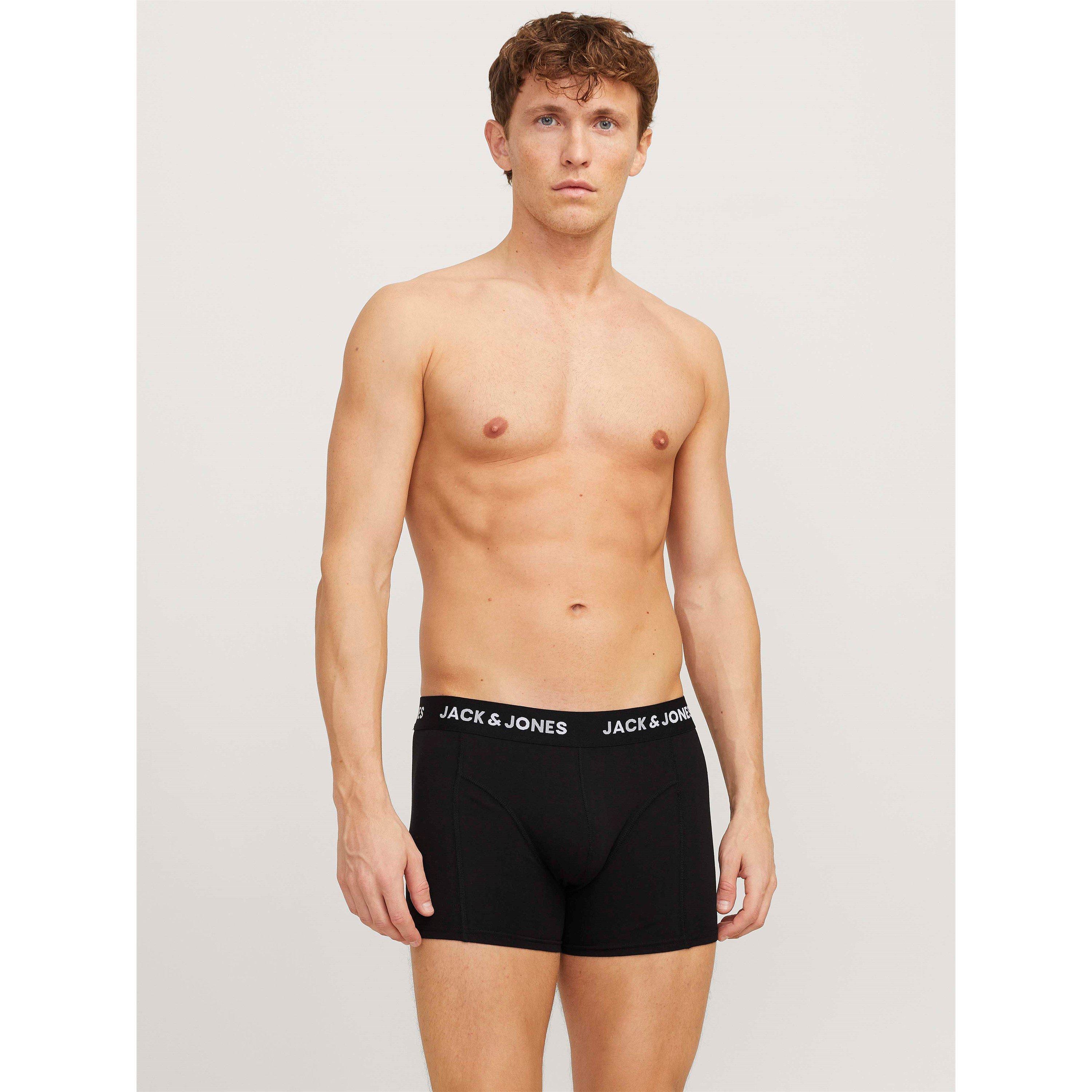 Jack and Jones Men's Solid Trunks 3 Pack Boxers | FRASERS