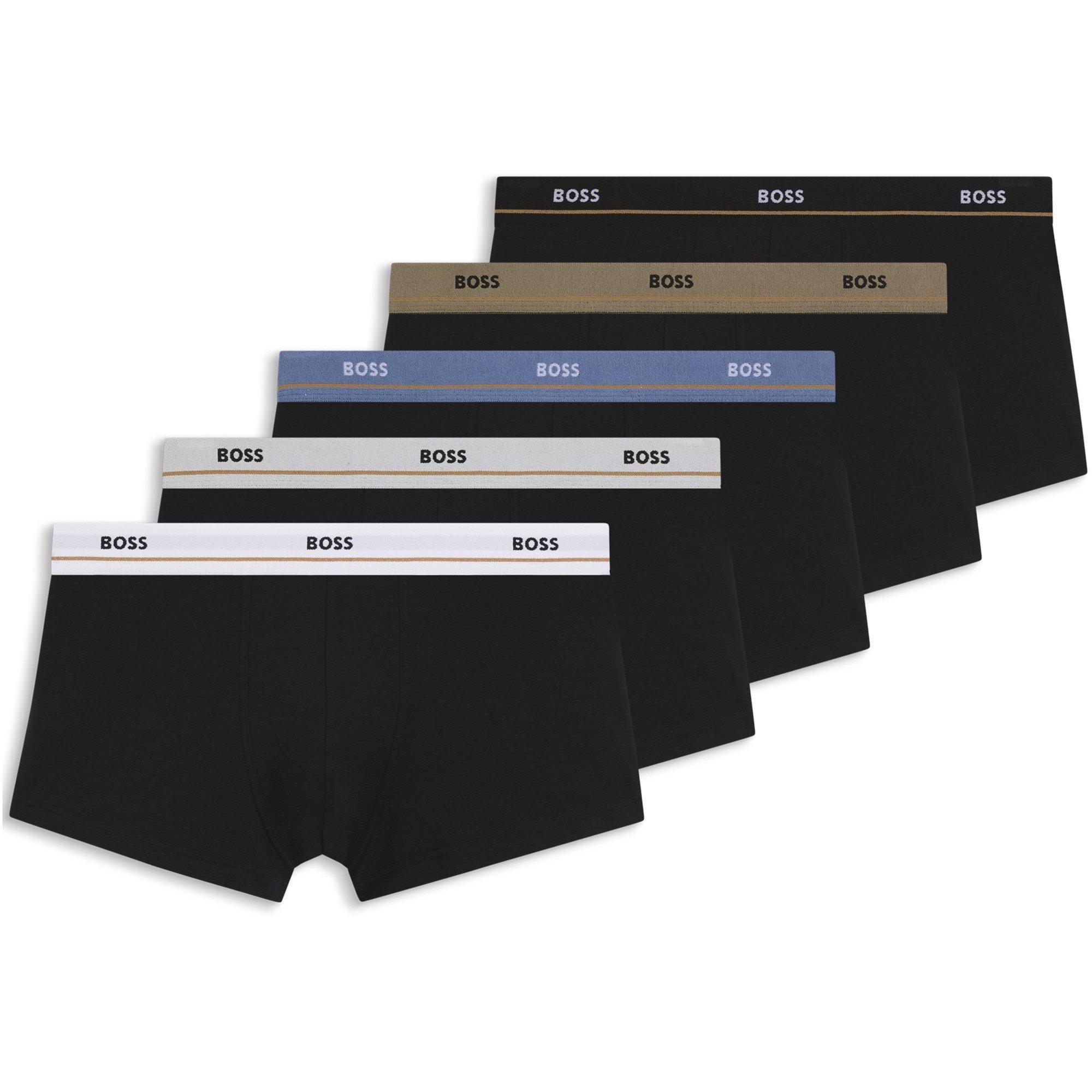 Boss BW Mens BOSS Bodywear 5 Pack Boxer Trunks with Logo Detail | FRASERS