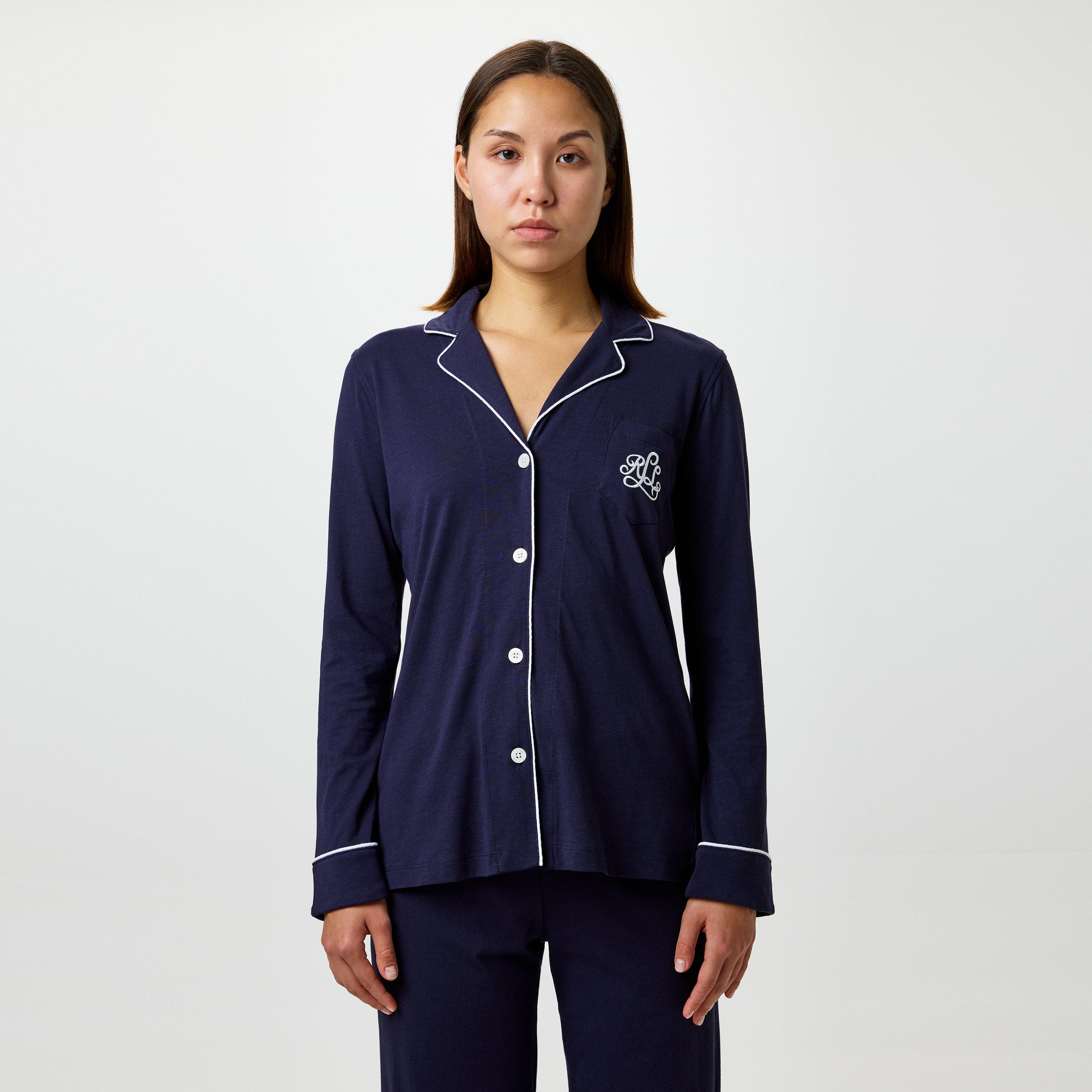 Lauren by Ralph Lauren Womens Classic Notched Collar Cotton Long Sleeve ...