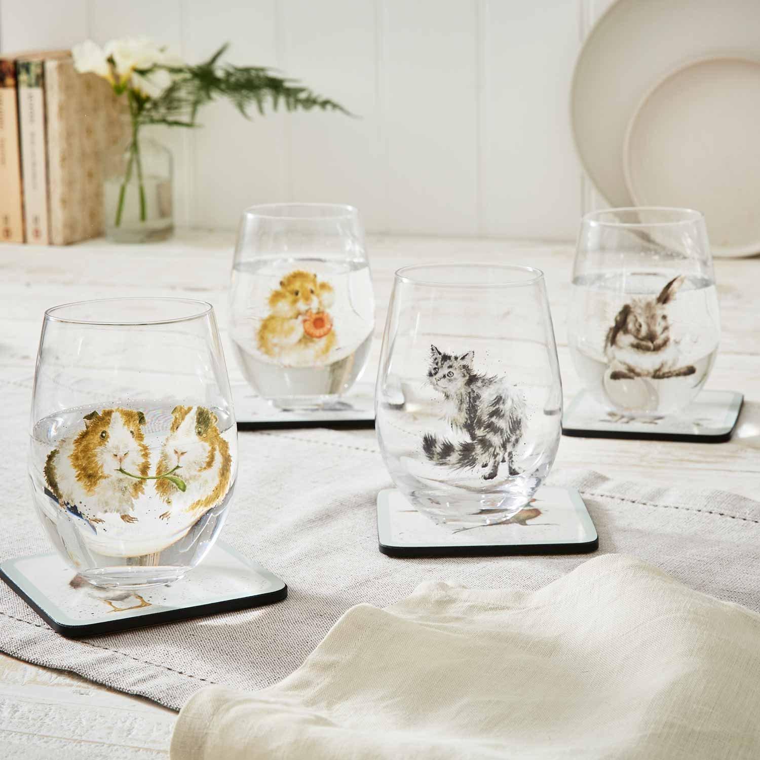 Royal Worcester Wrendale Wrendale Designs Set of 4 Animal Tumblers ...