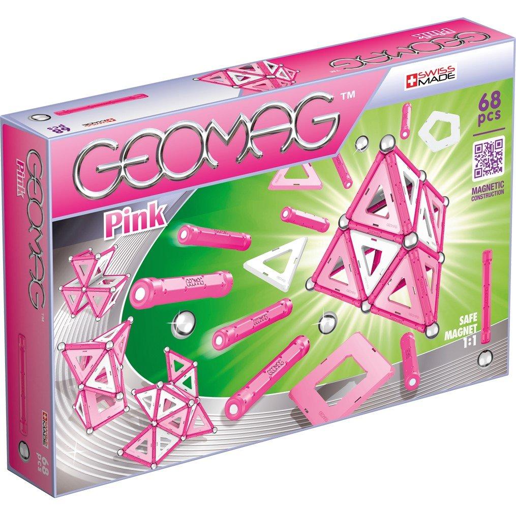 GEOMAG Kids Panel Pink Magnetic Shapes - 68 Pieces | Sports Direct
