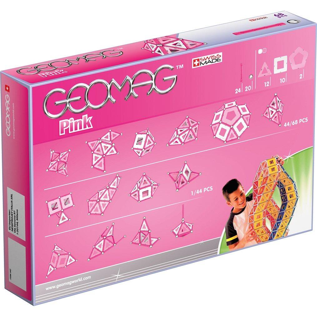 GEOMAG Kids Panel Pink Magnetic Shapes - 68 Pieces | Sports Direct