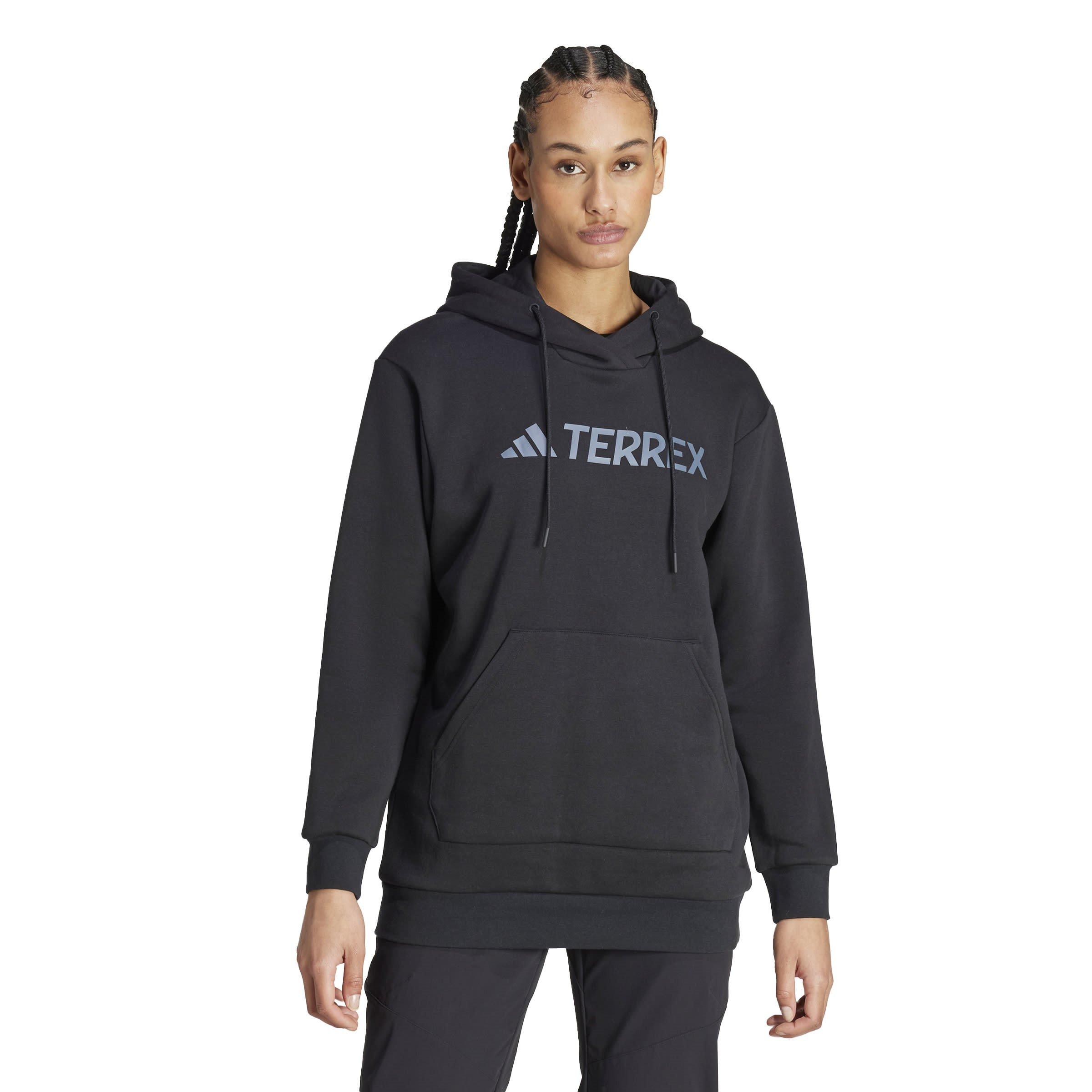 adidas | Terrex Logo Hoodie Womens | 1/4 Zip Fleece Tops | Sports Direct