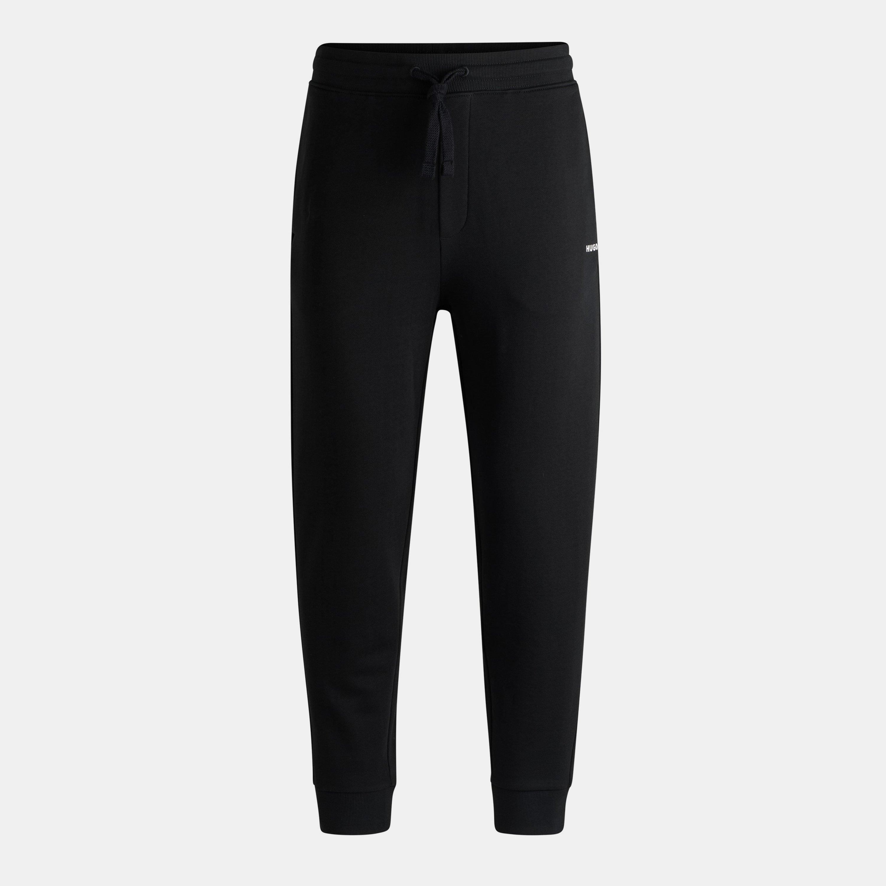 Hugo BW | Logo-Print Cotton Track Pants | Closed Hem Fleece Jogging ...