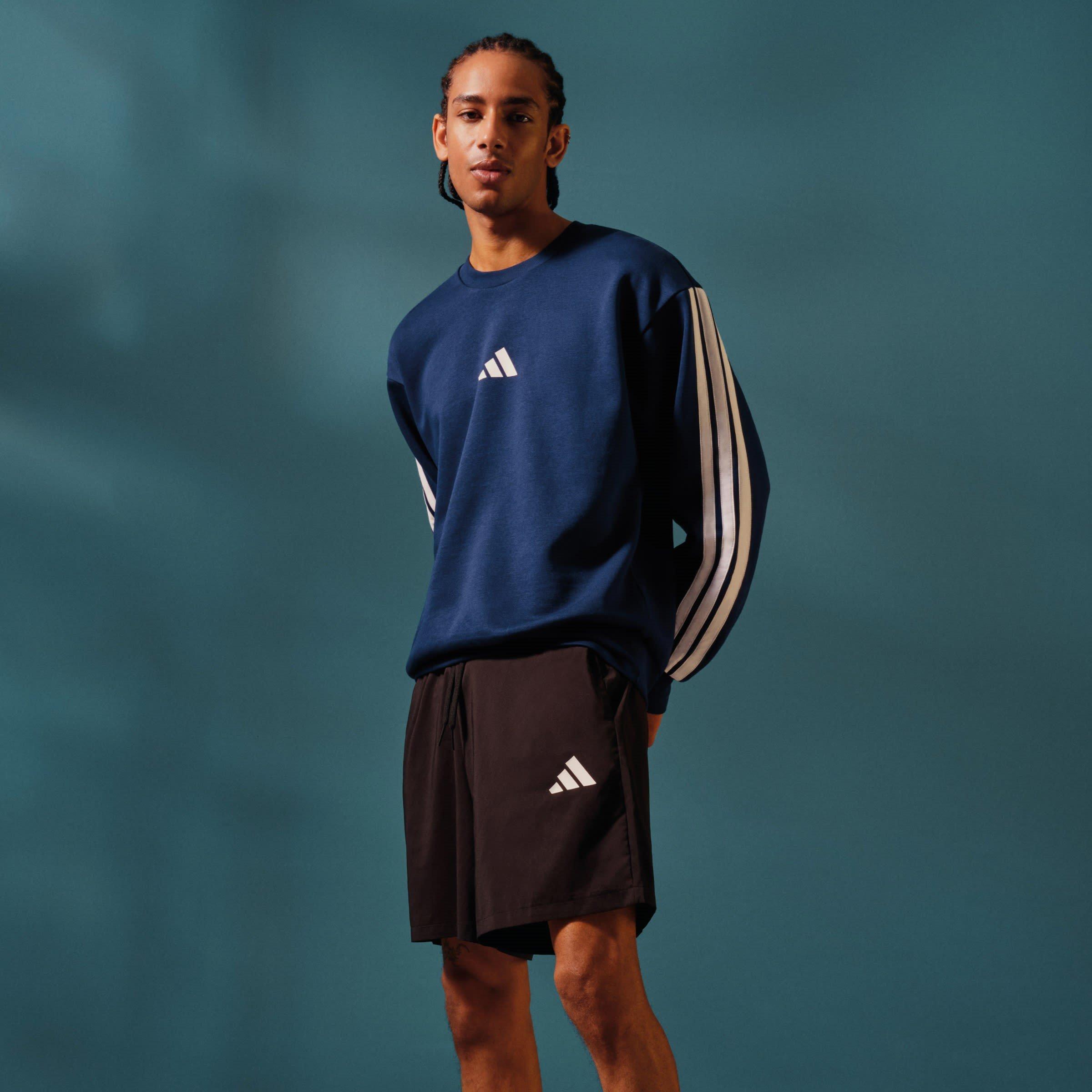 adidas Essentials 3-Stripes Fleece Sweatshirt Mens | Sports Direct