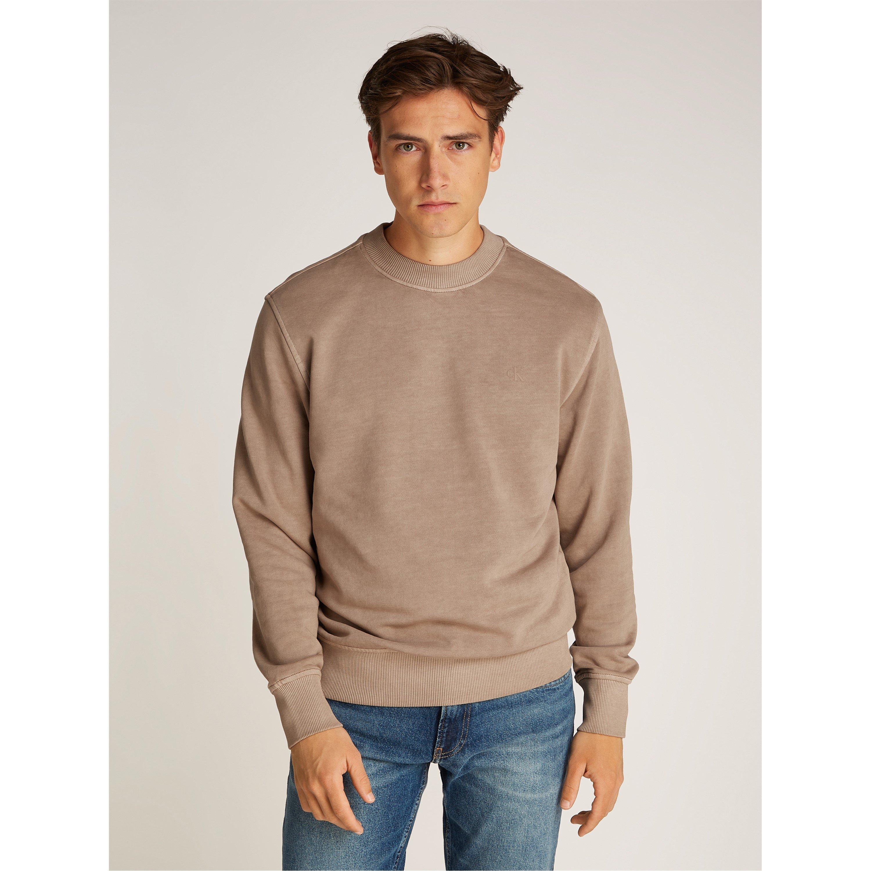 Calvin Klein Jeans | Men's Washed Puff Print Crew Sweatshirt | Crew ...