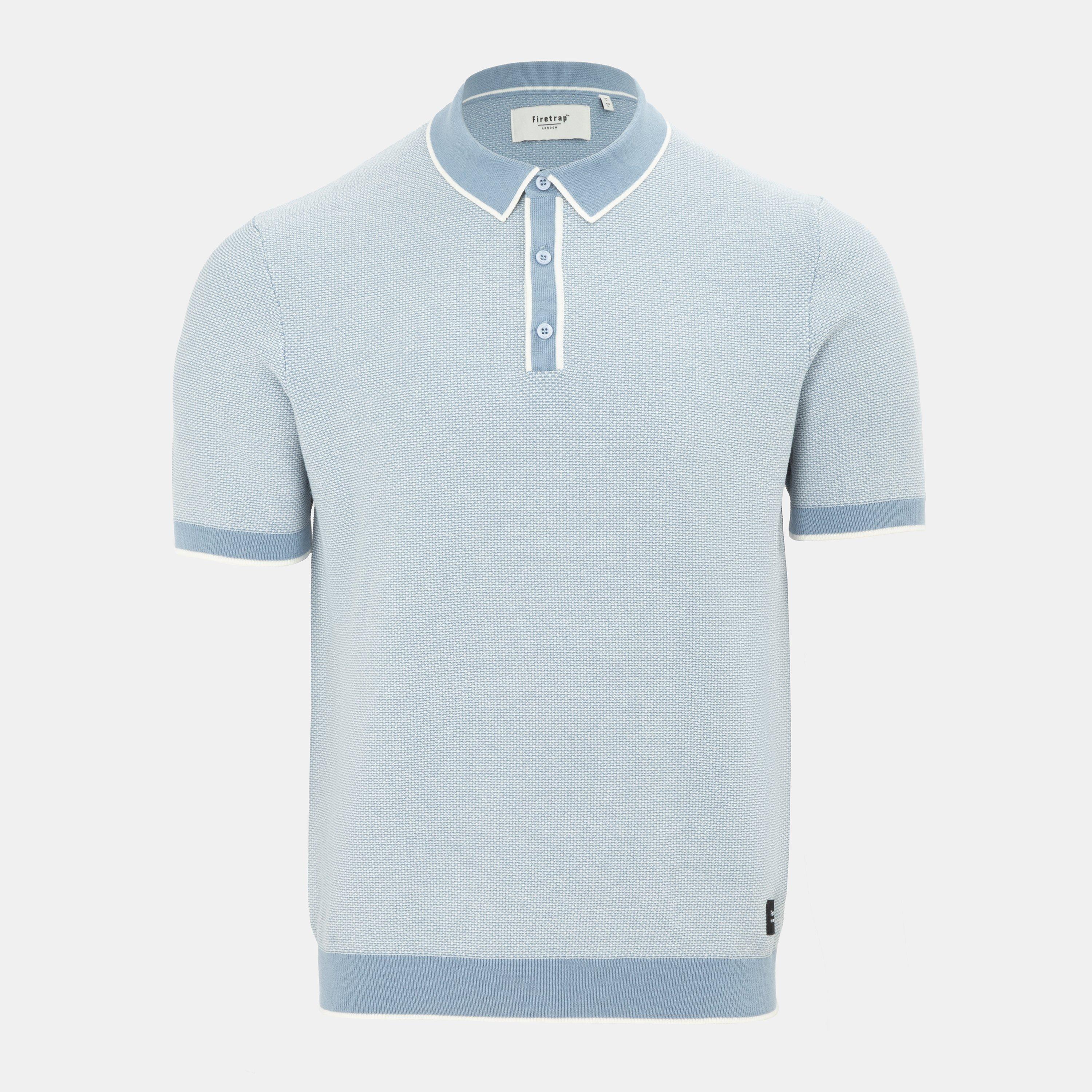 Firetrap | 1/4 Short Sleeve Ribbed Knit Button Polo Men | Short Sleeve ...