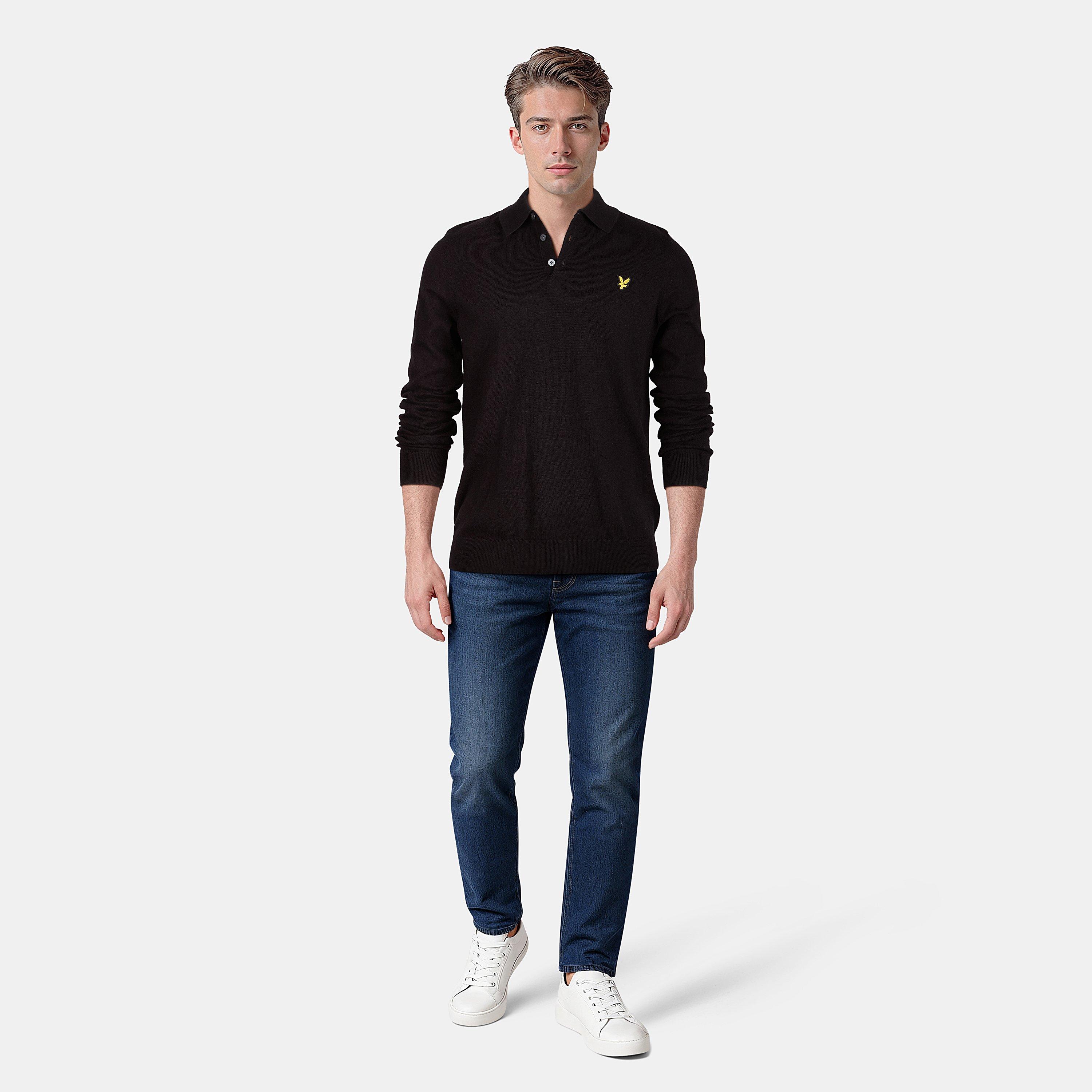Lyle and Scott | Long Sleeve Knit Polo | Long Sleeve Polos | FRASERS