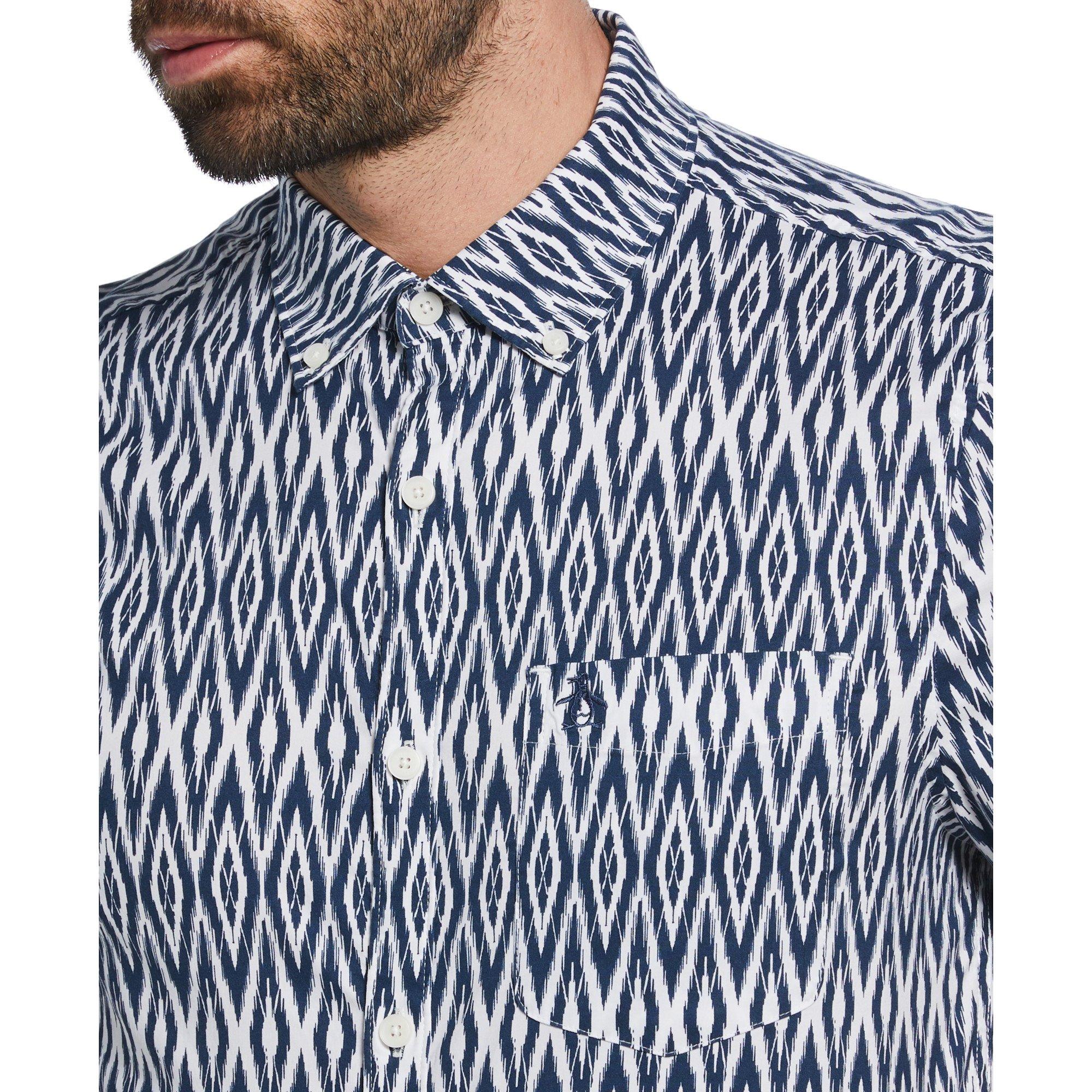 Original Penguin | All Over Diamond Print Shirt Mens | Patterned Shirt ...